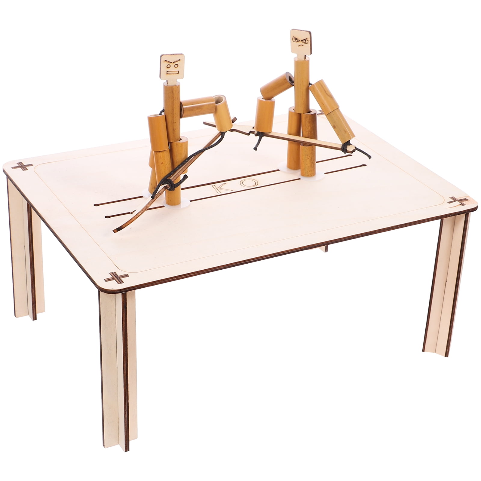 Hemoton Bamboo Puppet Kit with Wooden Fighting Table for Decor Assorted ...