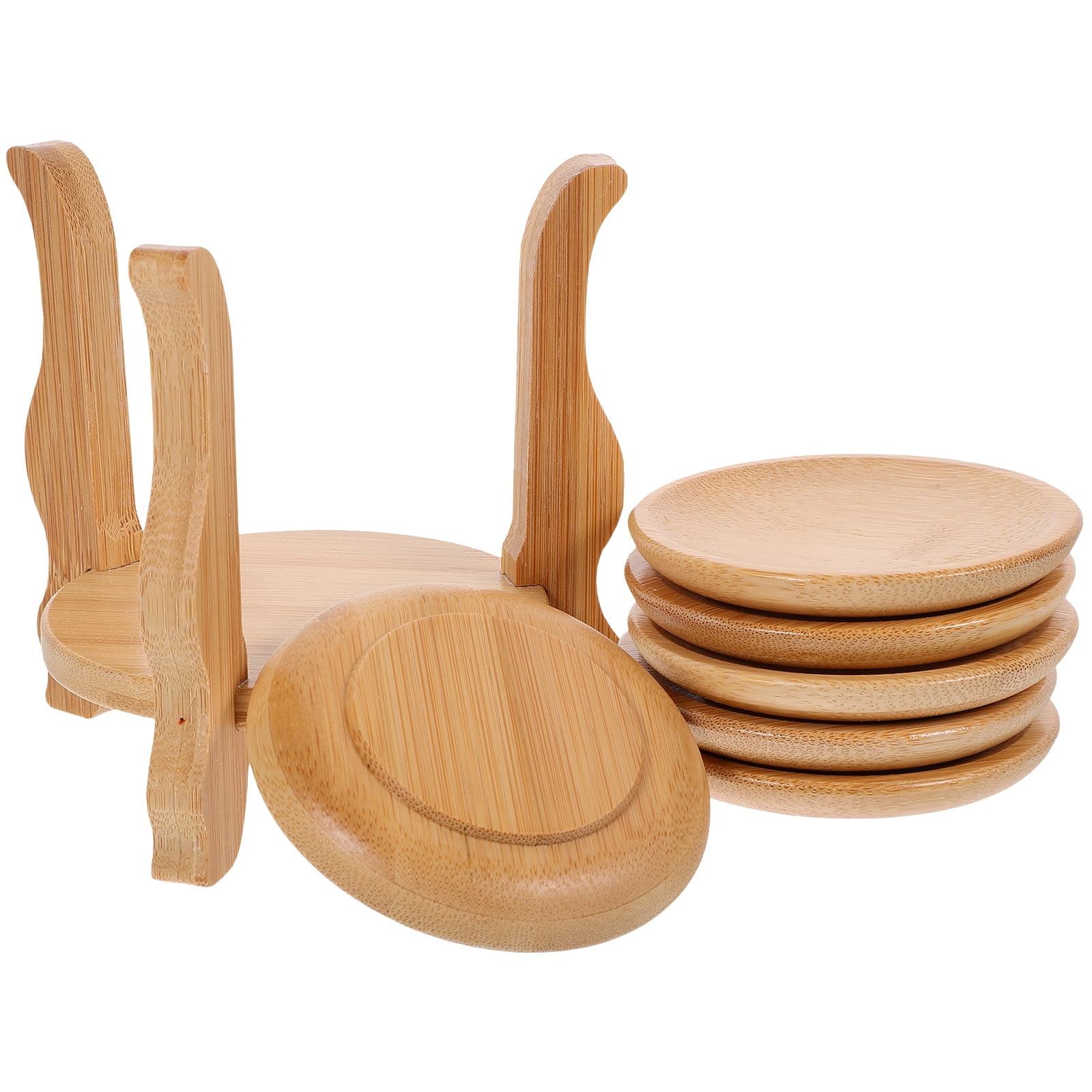 1 Set Bamboo Round Coaster Coffee Table Coaster Drinks Coaster Beverage ...