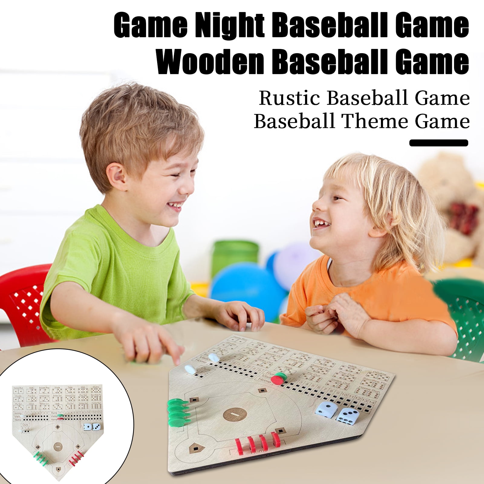 1 Set Baseball Dice Game Heavy Duty Wood Baseball Theme Board Game ...