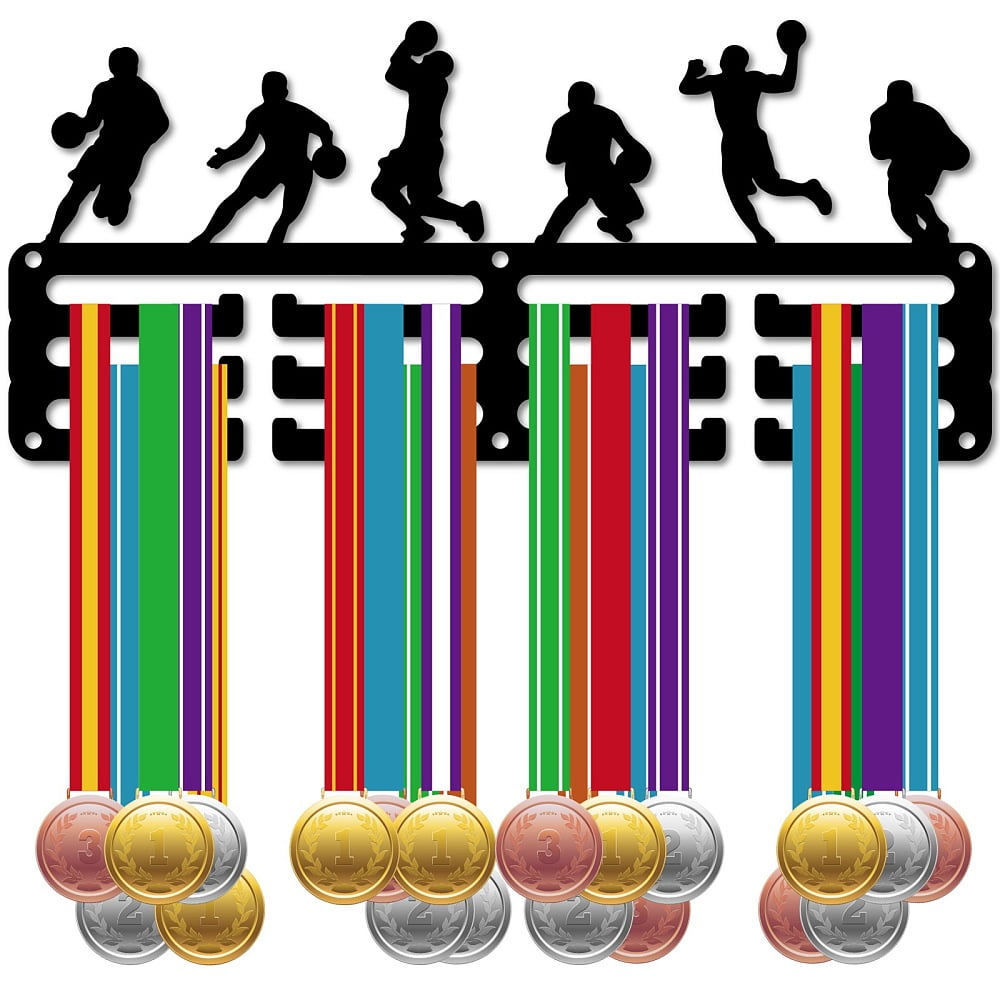 1 Set Basketball Medal Holder Sports Medals Hanger Display Rack Awards Small Metal Hook Ribbons ...