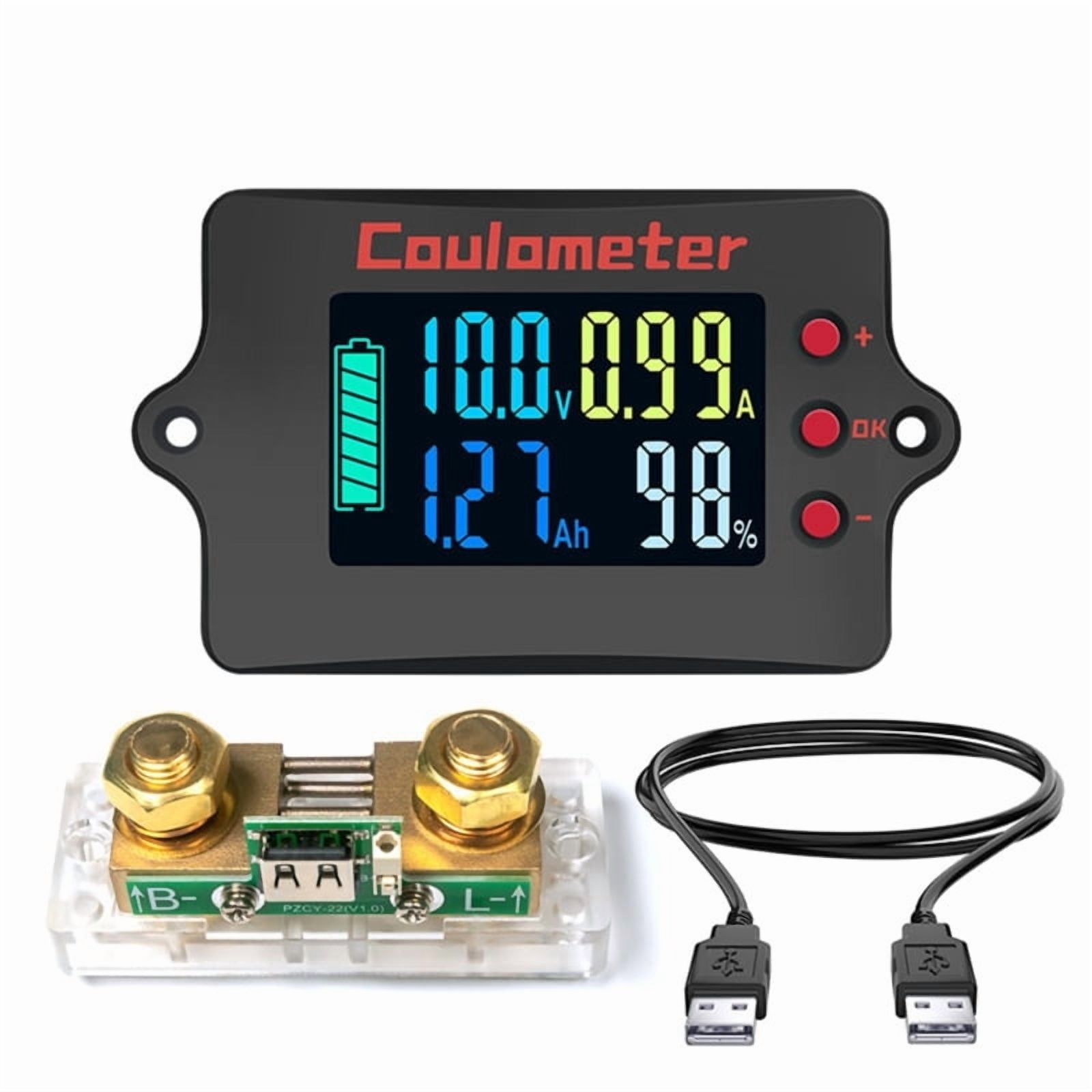 1 Set Battery Coulomb Counter 360 Degree Full Color Screen 36V 24V ...