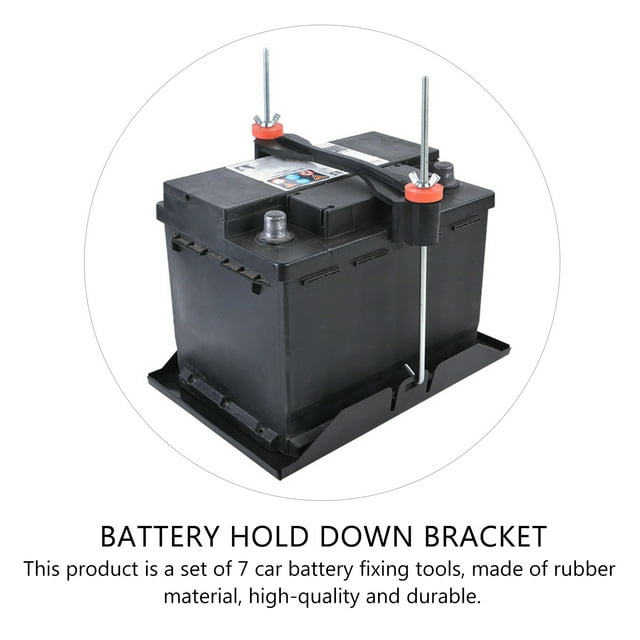 1 Set Battery Hold Down Bracket with J Hook Bolts Rubber Battery Holder ...