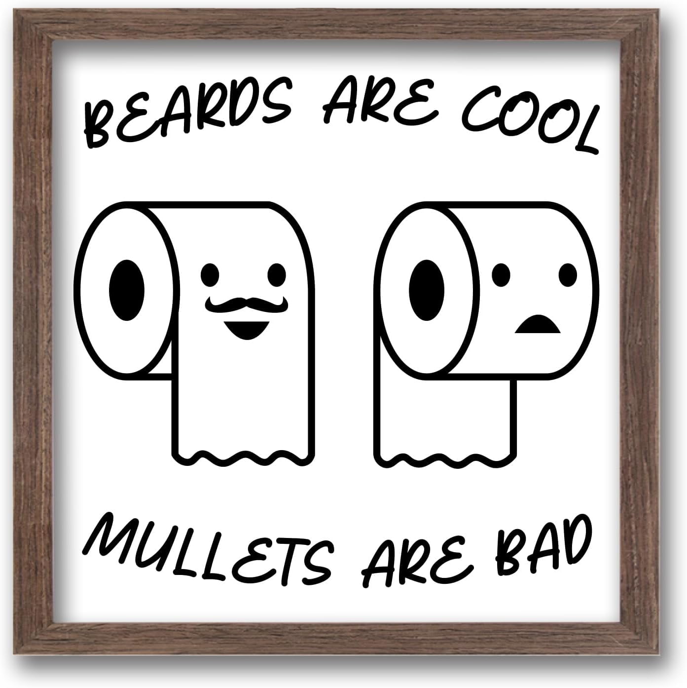 1 Set Beards Are Cool Mullets Are Bad Wood Sign with Acrylic Layer 7x7 ...