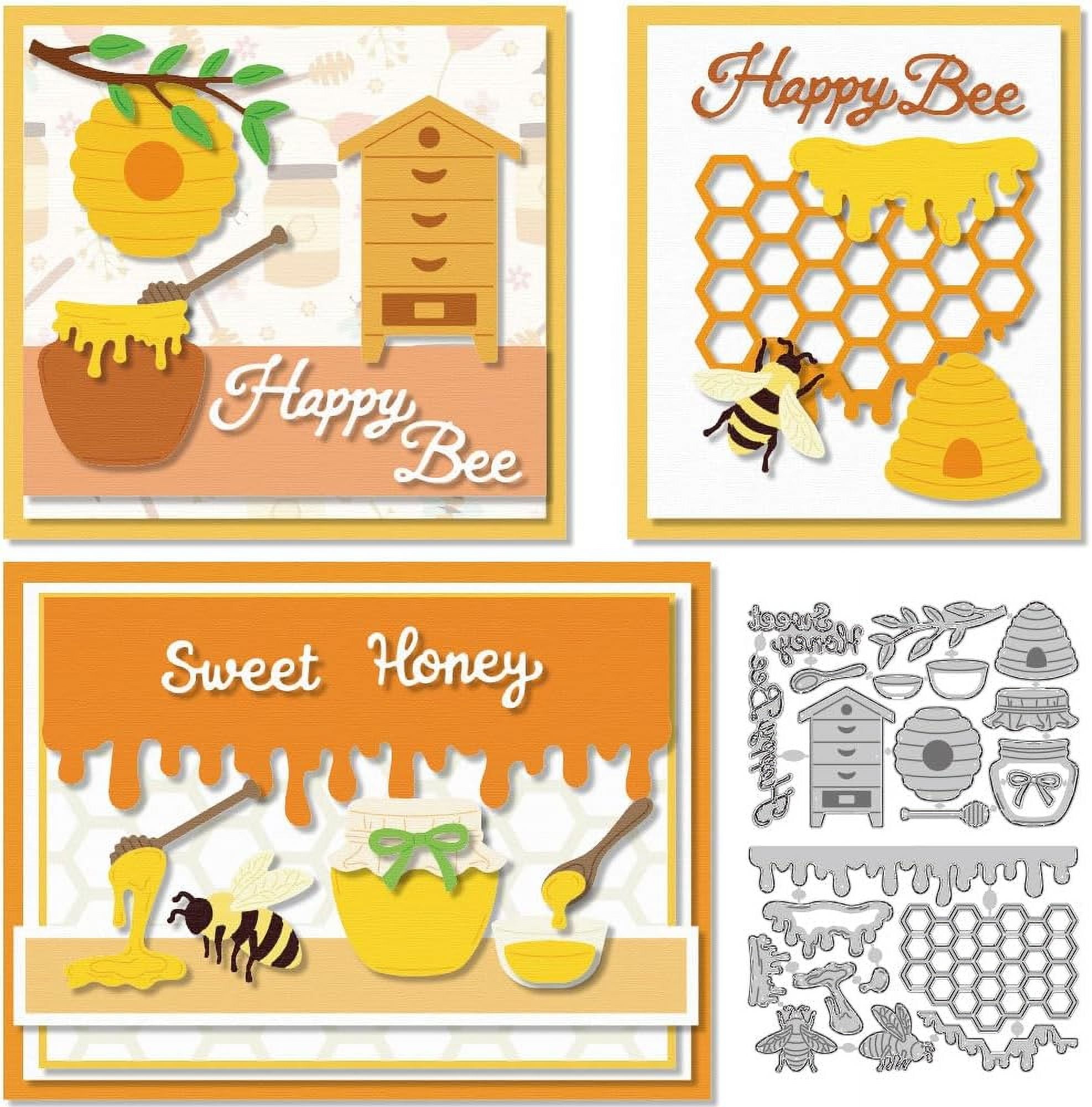 1 Set Bee Honey Jars Cutting Dies Card Making Die Stencil Metal ...