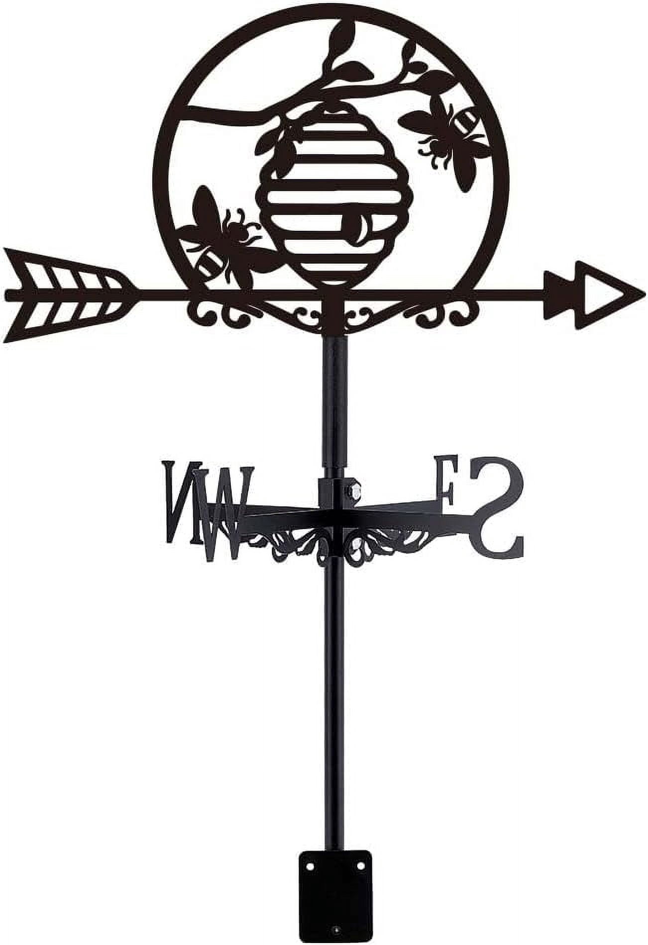 1 Set Bee Weather Vane for Roof Beehives Metal Weathervane Black Wind Direction Indicators Wind ...