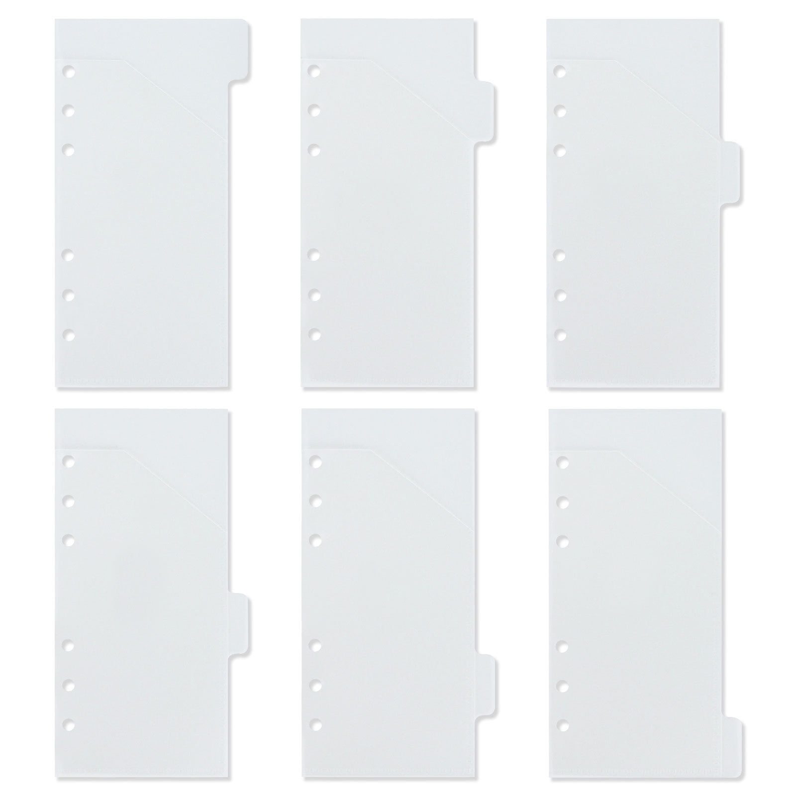 1 Set Binder Pockets 6-Hole Binder Pocket Plastic Binder Punched ...