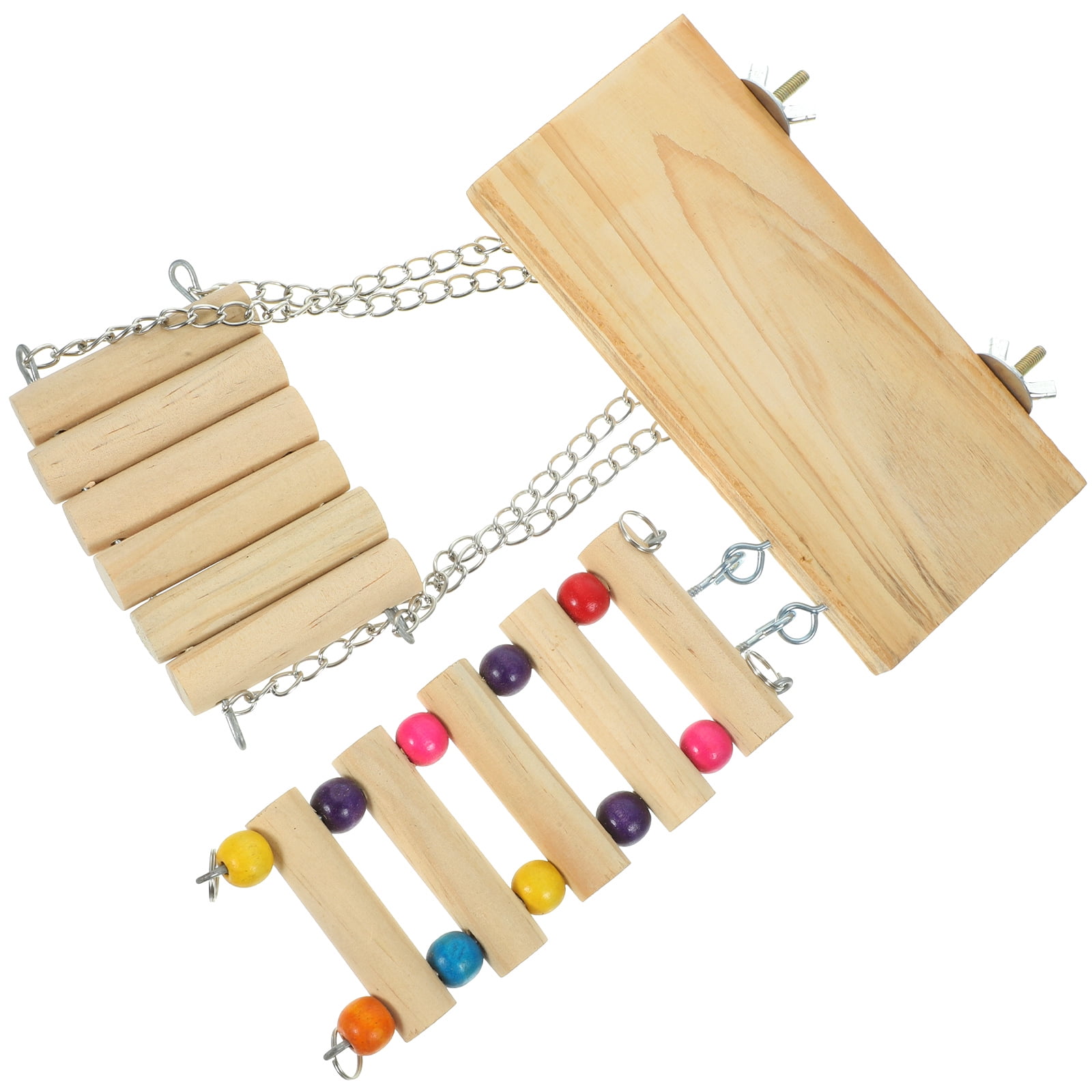 1 Set Bird Cage Parrot Swing Bird Standing Perch Bird Perch Stand with ...