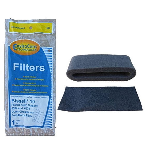 EnviroCare Filter Set for Bissell PowerForce Vacuums, Style 10 Filters ...