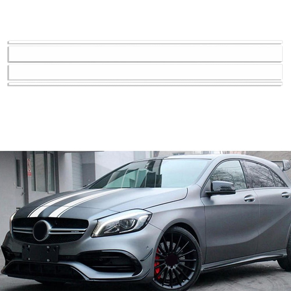 1 Set Black Car Hood Stripe Decal Strip Bar Graph Bonnet Sticker ...