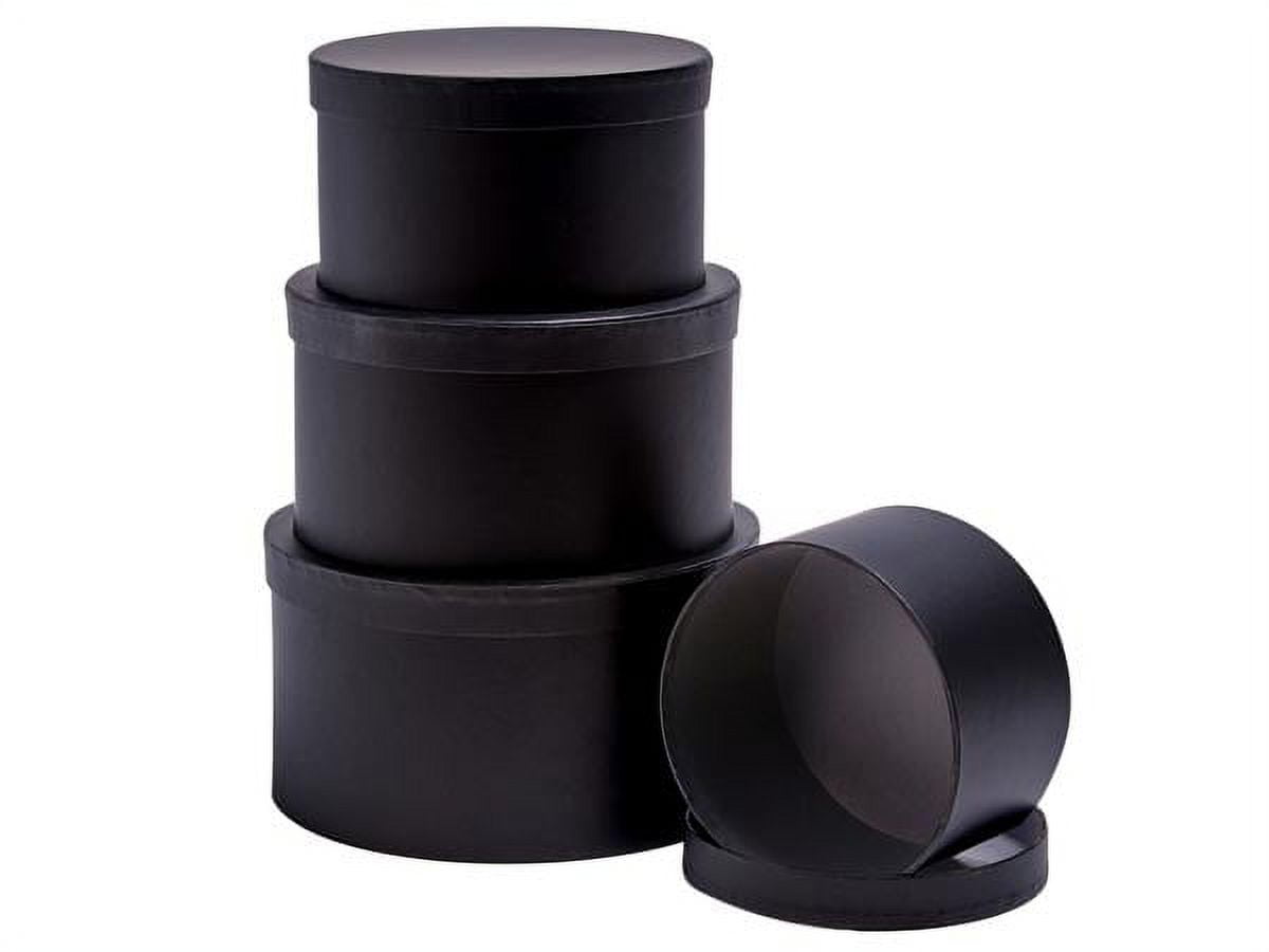 1 Set, Black Round Nested Boxes, Large 4 Piece Set for Gift Packaging ...