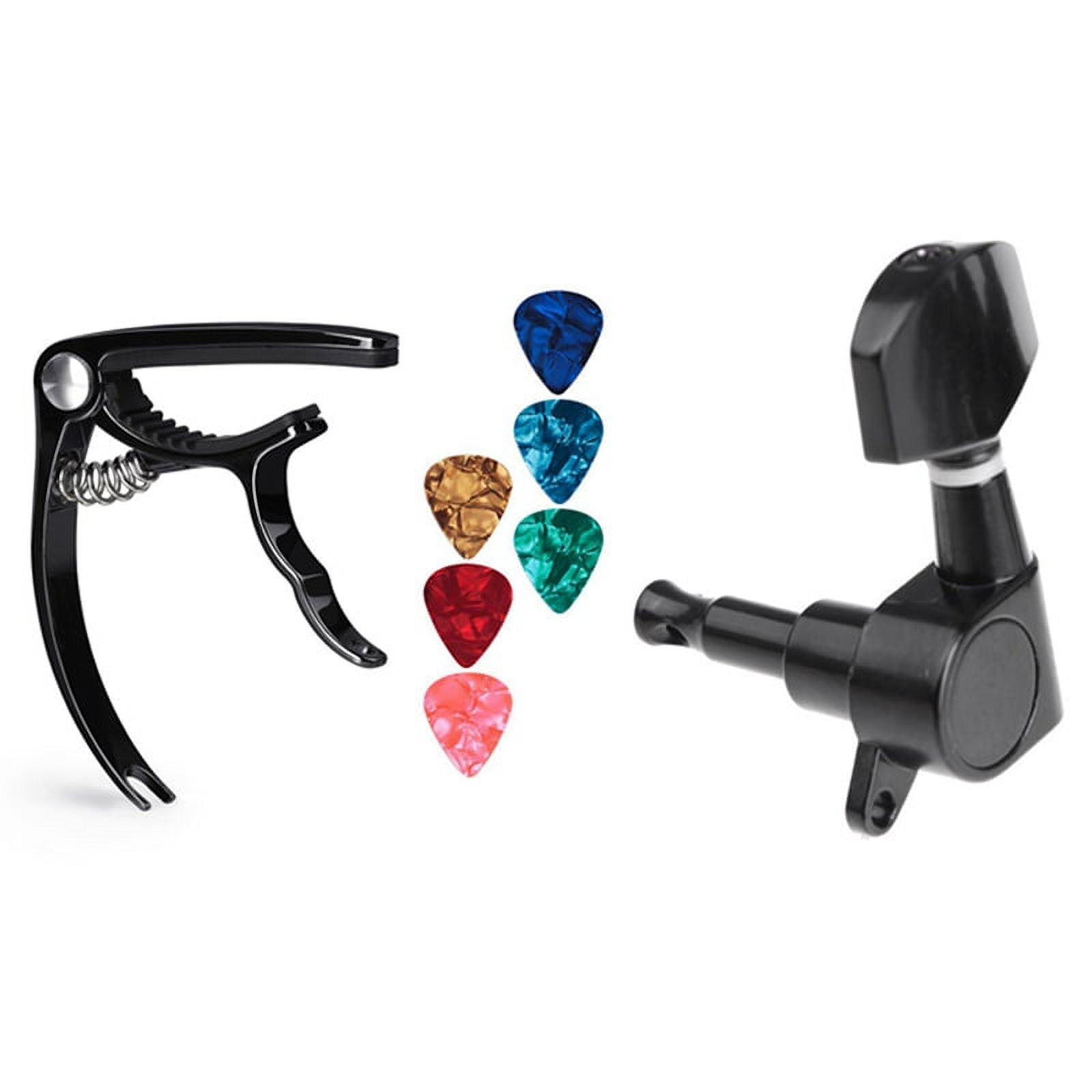 1 Set Black Sealed Electric Tuning Pegs Tuner & 1 Set Guitar Capo ...