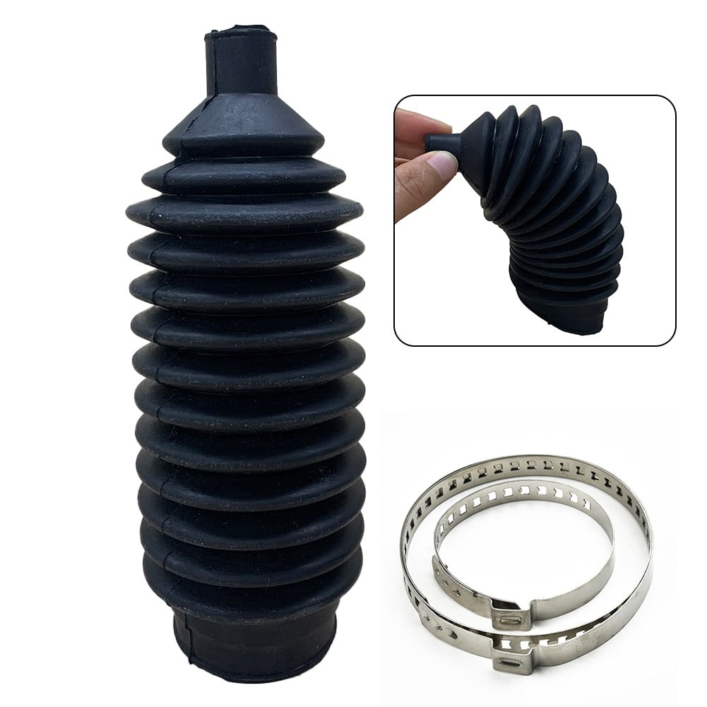 1 Set Black Silicone Power Steering Rack And Pinion Bellow Boot Clamps ...