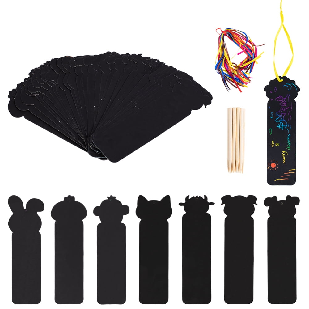 1 Set Blank Paper Cards with Hole with Ribbon and Bamboo Sticks DIY ...