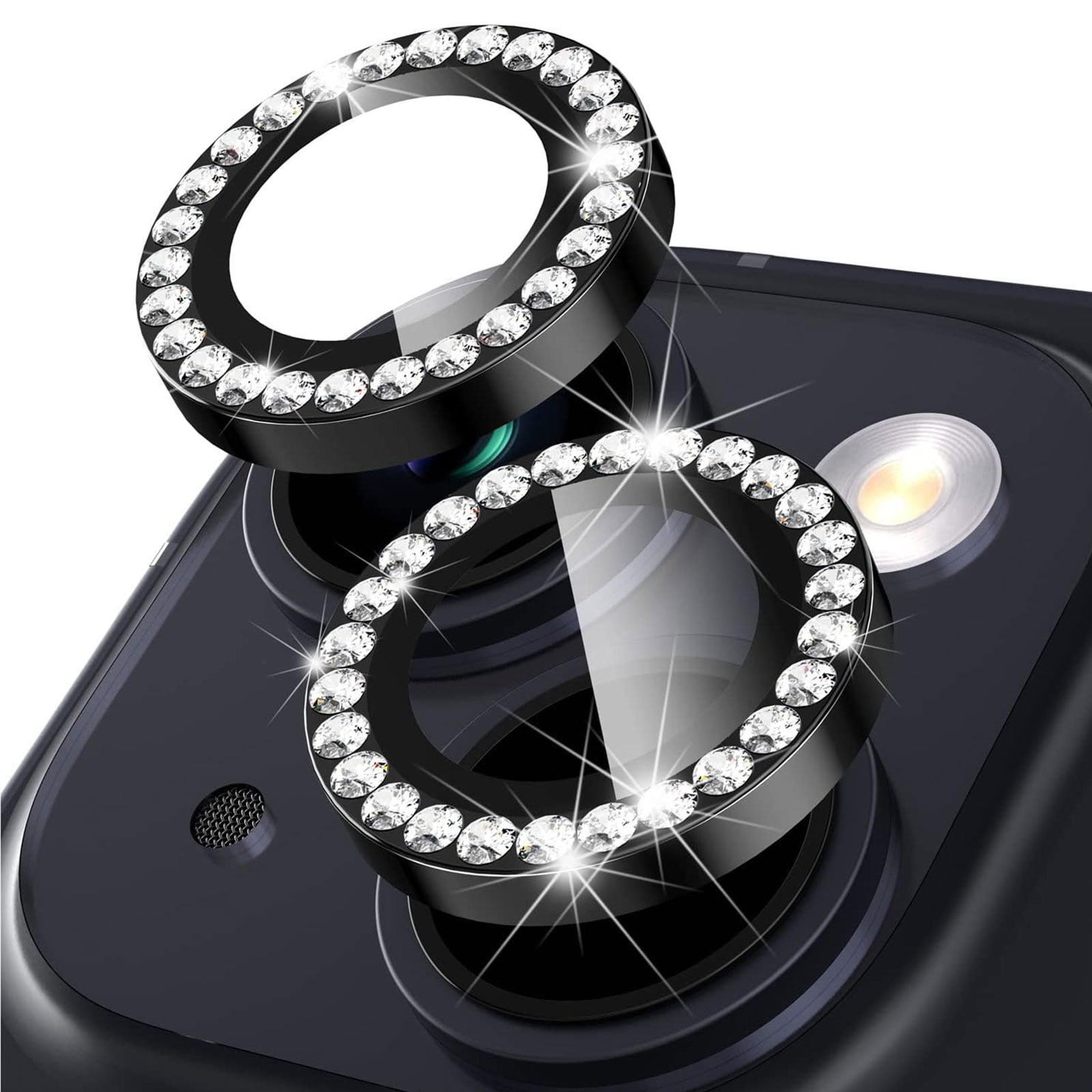 1 Set of Bling Diamond Camera Lens Protector for iPhone 15 Plus, HD ...