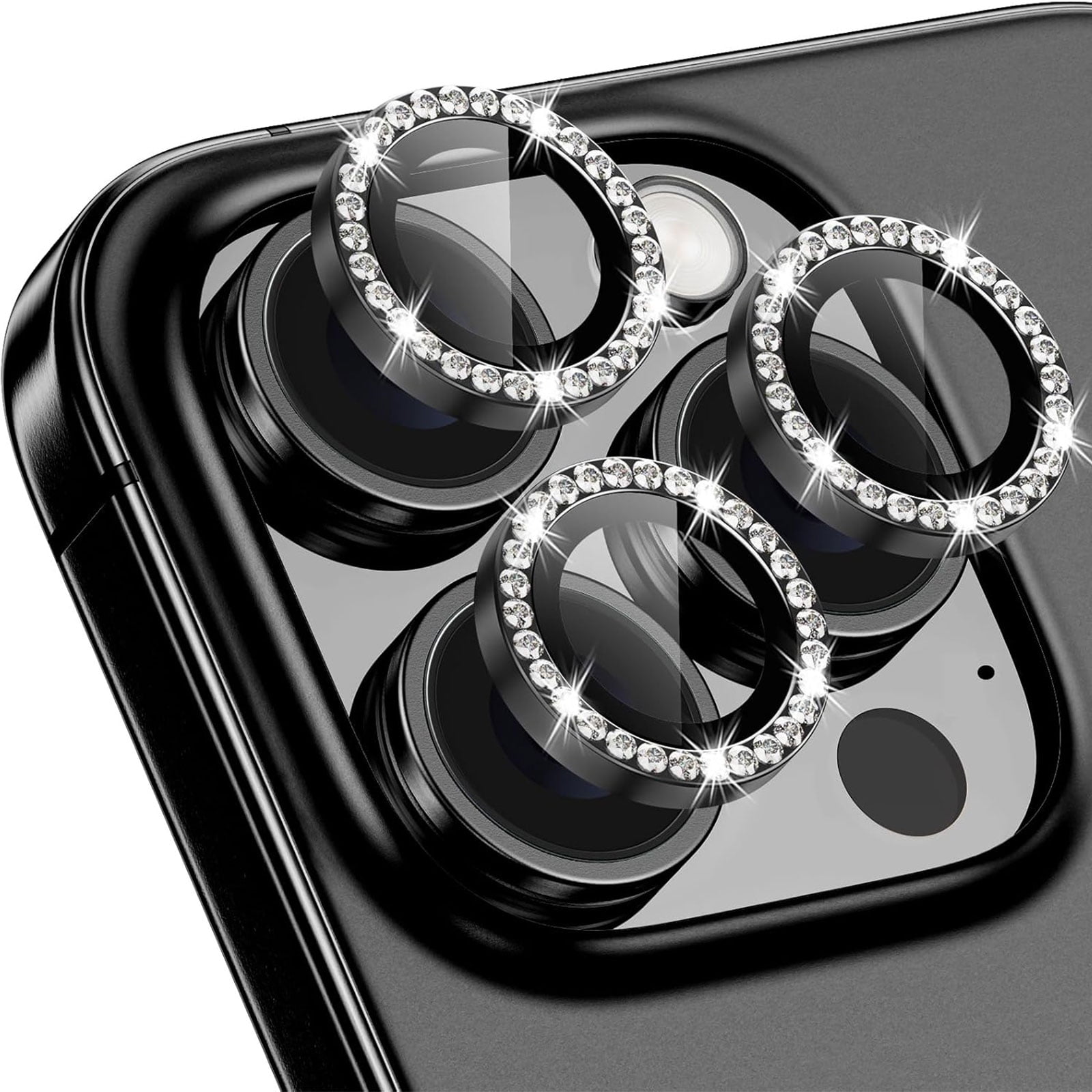 1 Set of Bling Diamond Camera Lens Protector for iPhone 15 Pro, HD ...