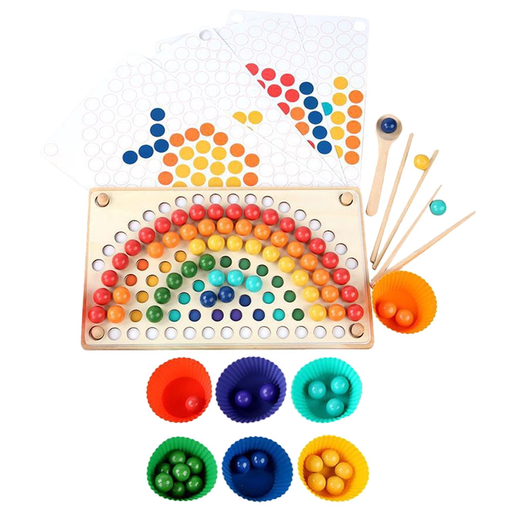 Raindrops 1 Set Board Bead Game Wooden Board Beads Game Educational ...