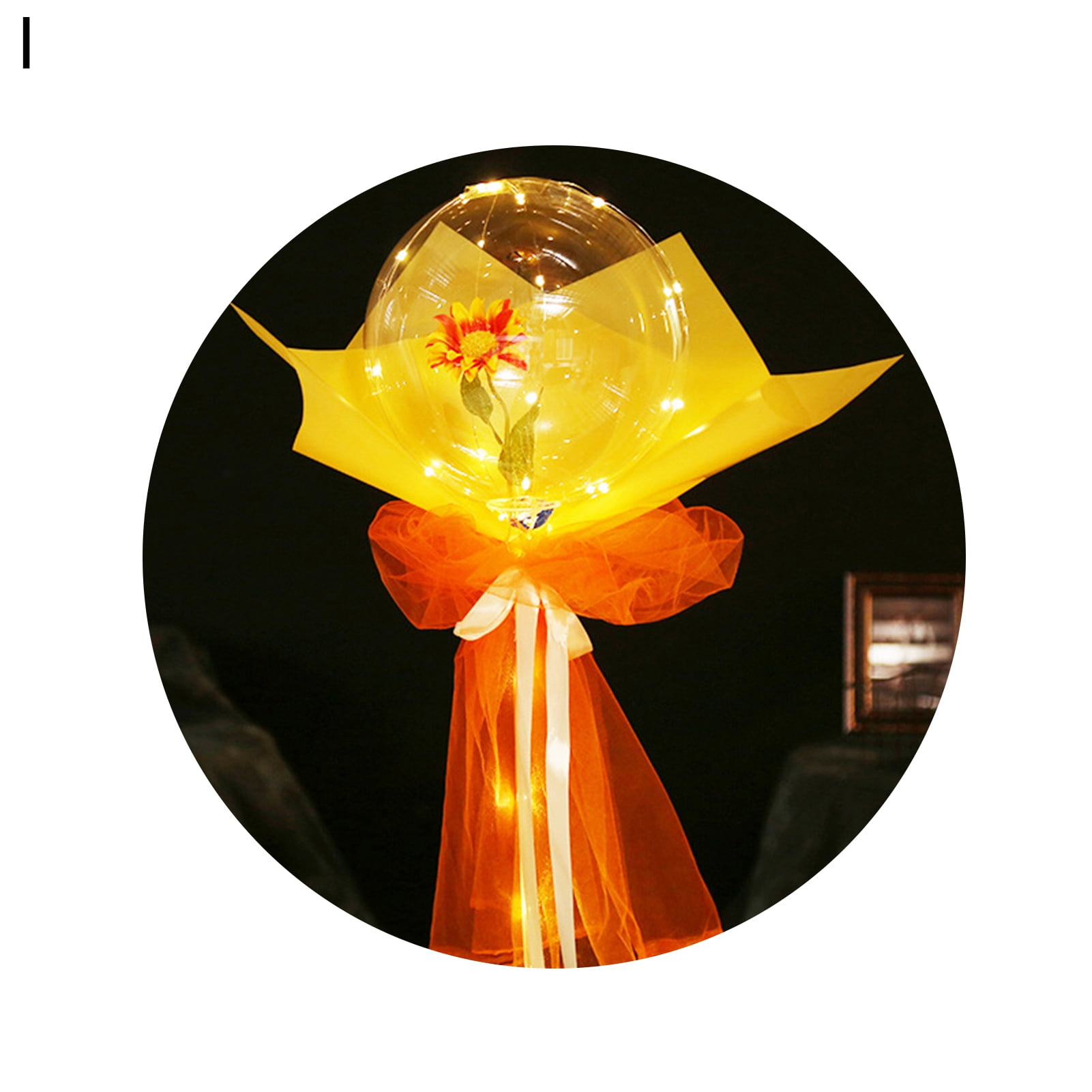 1 Set Bobo Balloon Glowing Decorative Nice-looking Add Romantic Touch LED Flower Balloon for ...