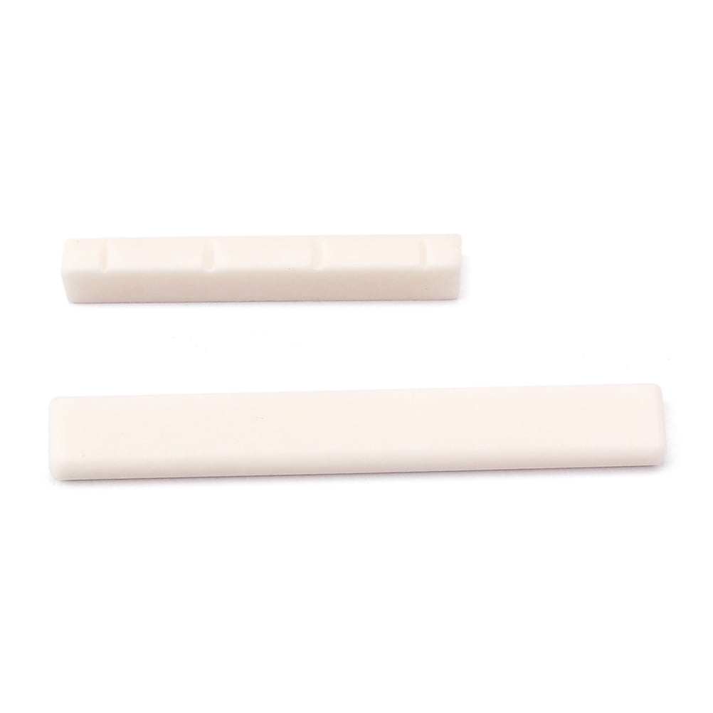 1 Set Buffalo Bone Bridge Saddle Nut Slotted Bone Saddle and Nut For 4 String Acoustic Ukulele ...