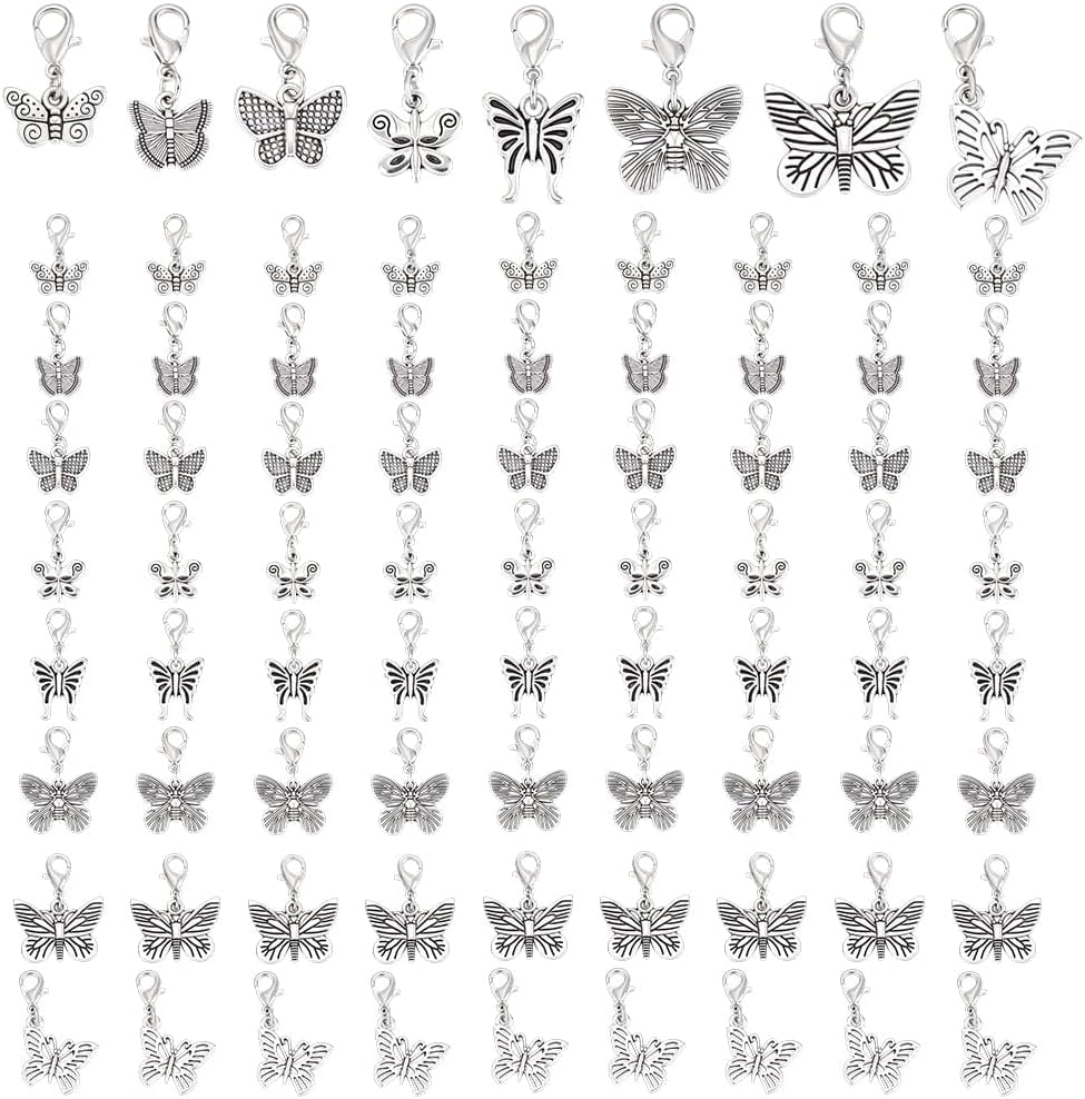 1 Set Butterfly Tibetan Style Alloy Pendant Decorations with 304 ...