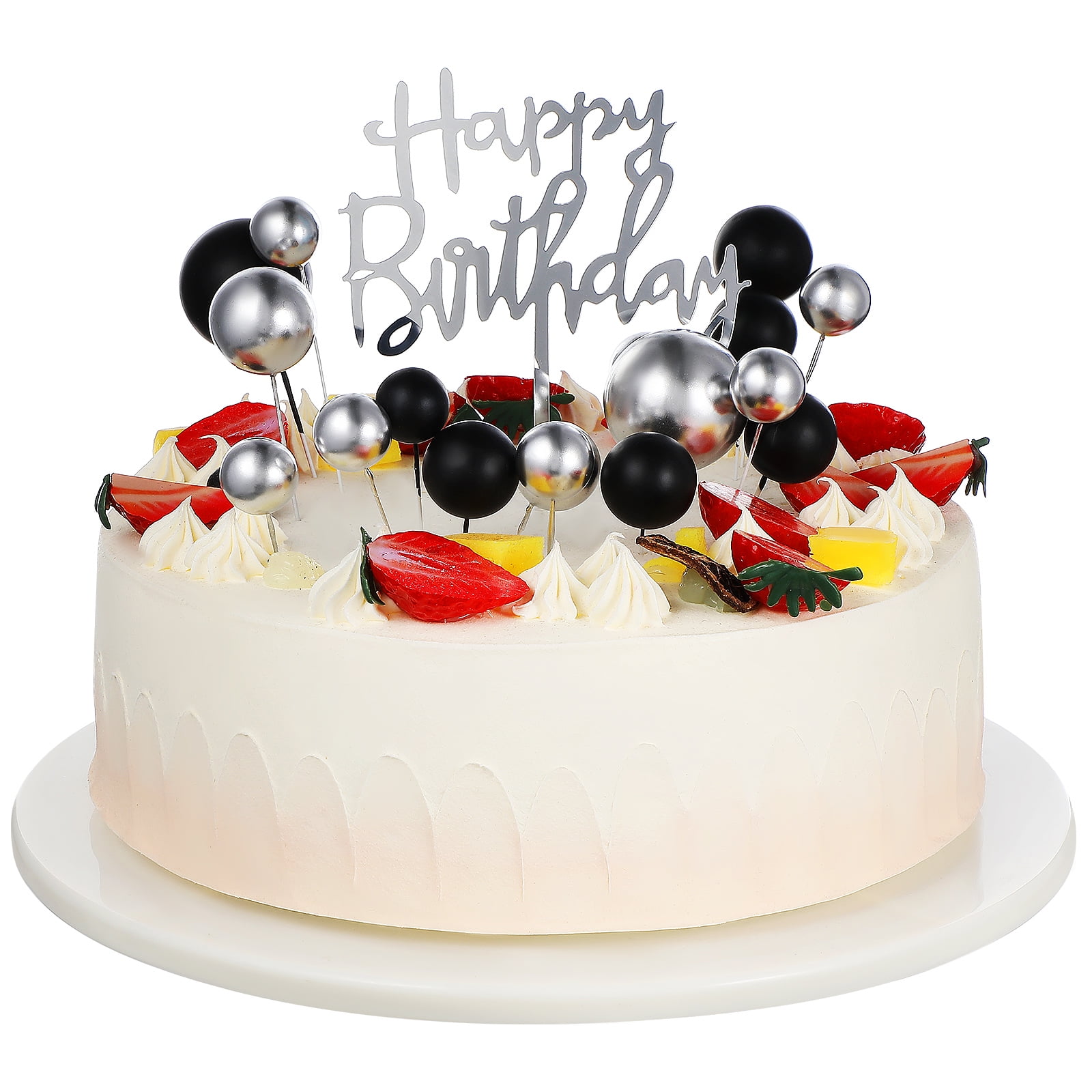 1 Set Cake Topper Decorations Ball Cake Insert Topper Happy Birthday ...