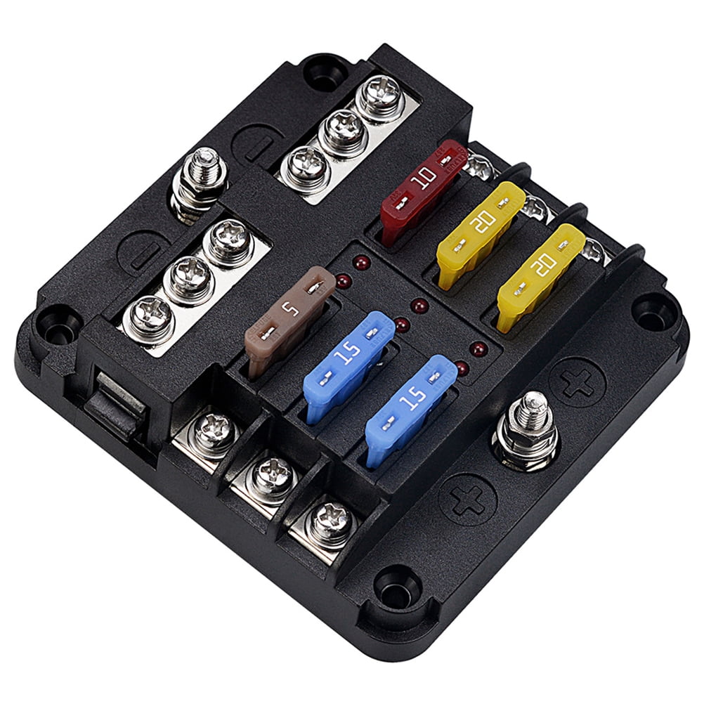 Worgeous Fuse Block Box with LED Warning Light for Car Use Assorted ...