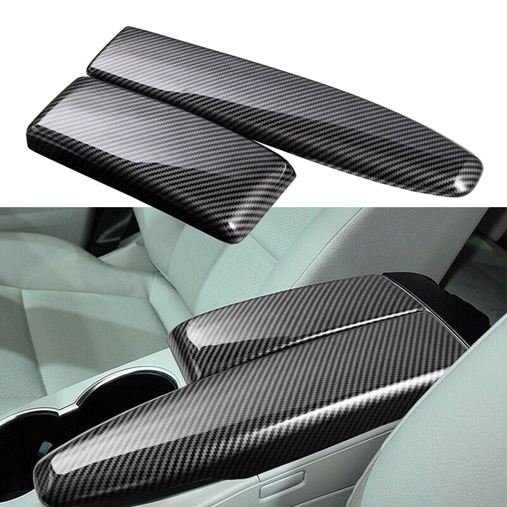 1 Set Car Center Armrest Box Panel Cover Carbon Fiber Look Accessories ...