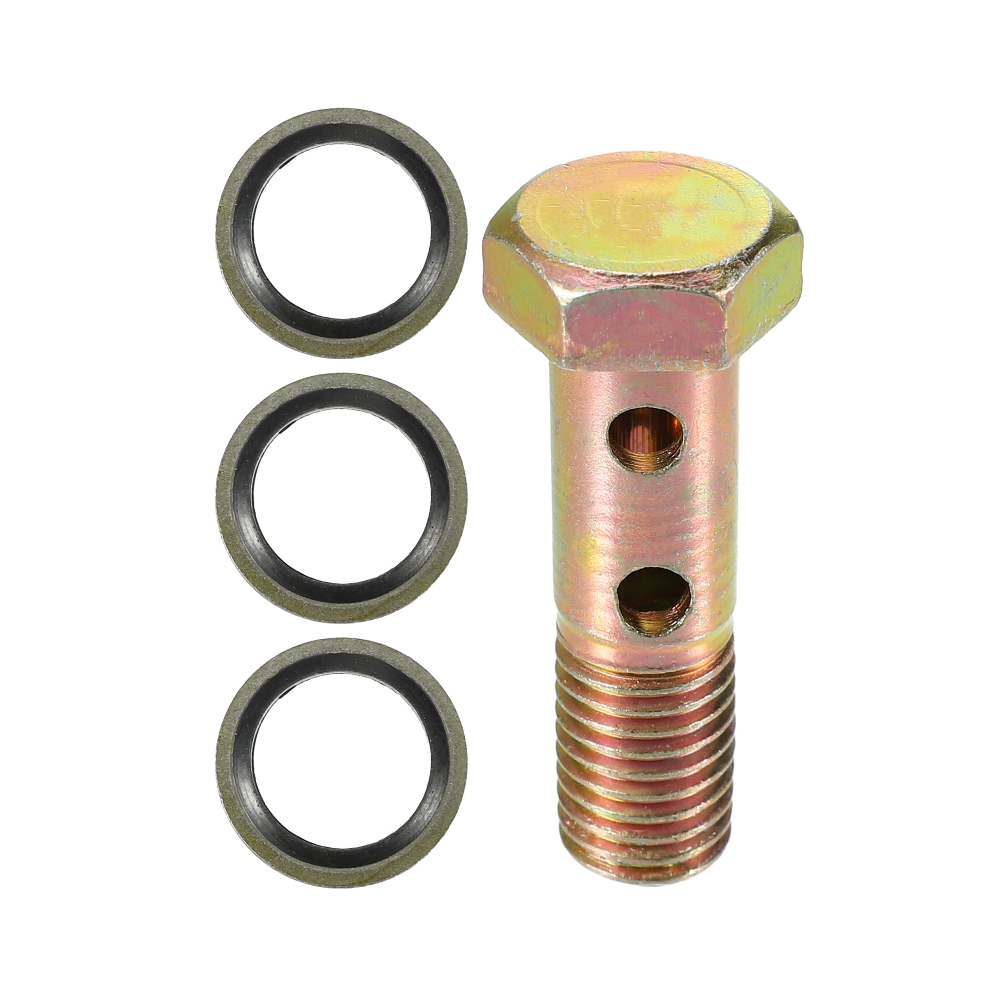 1 Set Car Double Banjo Bolt M12x1.5 Length 45mm Metric Thread Turbo Brake Line Fitting Adapter W ...