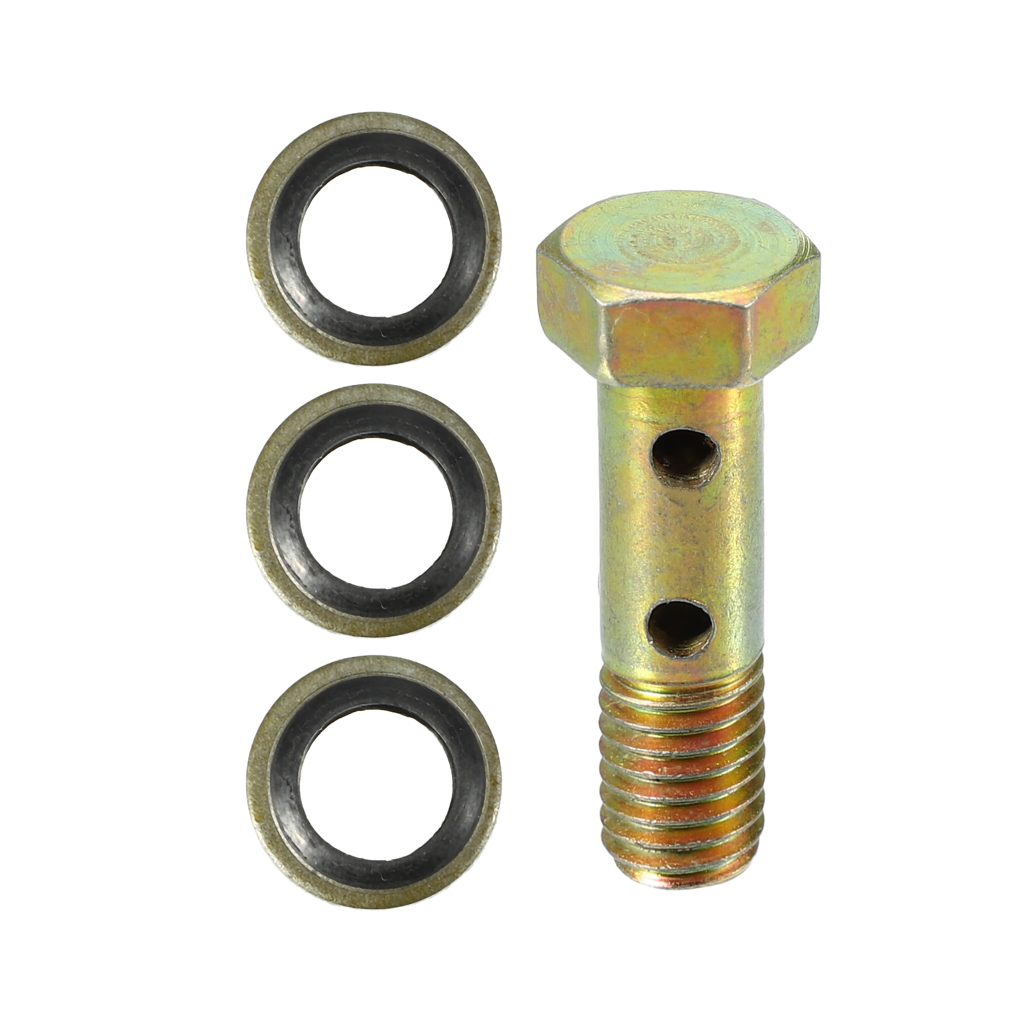 1 Set Car Double Banjo Bolt M8x1.25 Length 32mm Metric Thread Turbo Brake Line Fitting Adapter W ...