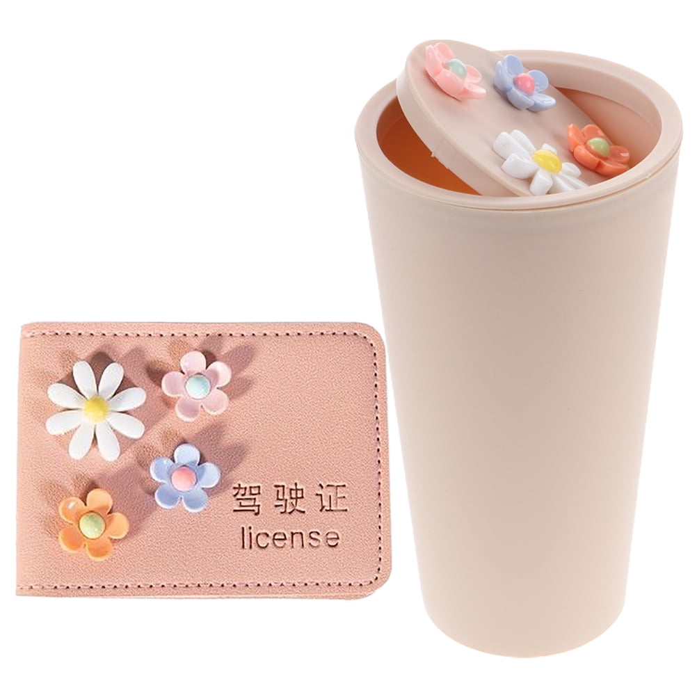 1 Set of Car Trash Can and Driver License Trash Can Cup Holder Car ...