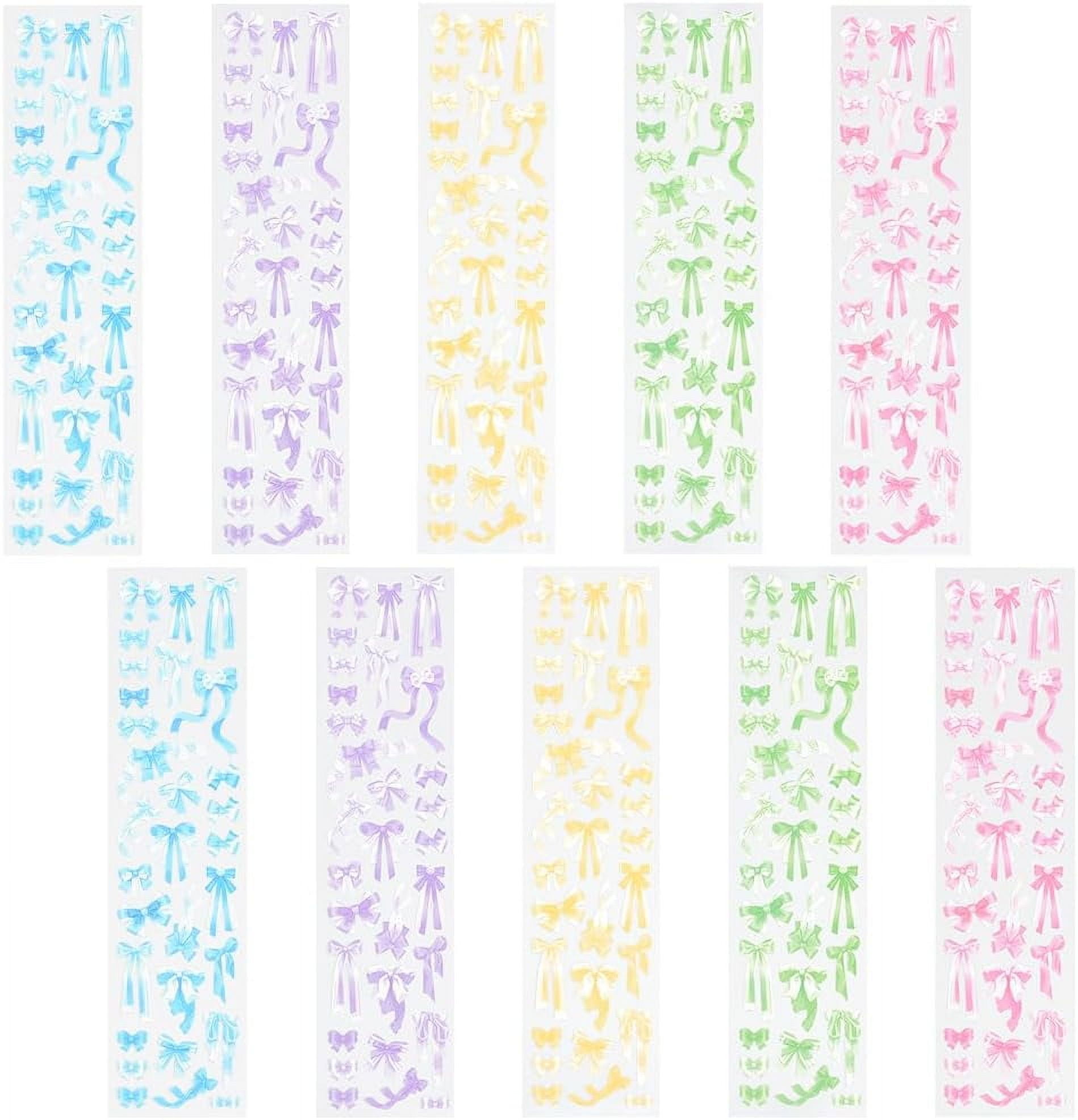 1 Set Cartoon Bow Stickers Colorful Scrapbook Stickers Ribbons Korean ...