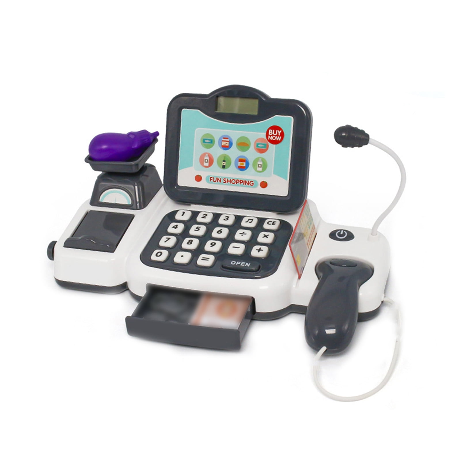 1 Set Cash Register Toys - 360-degree Rotation - Microphone Calculator ...