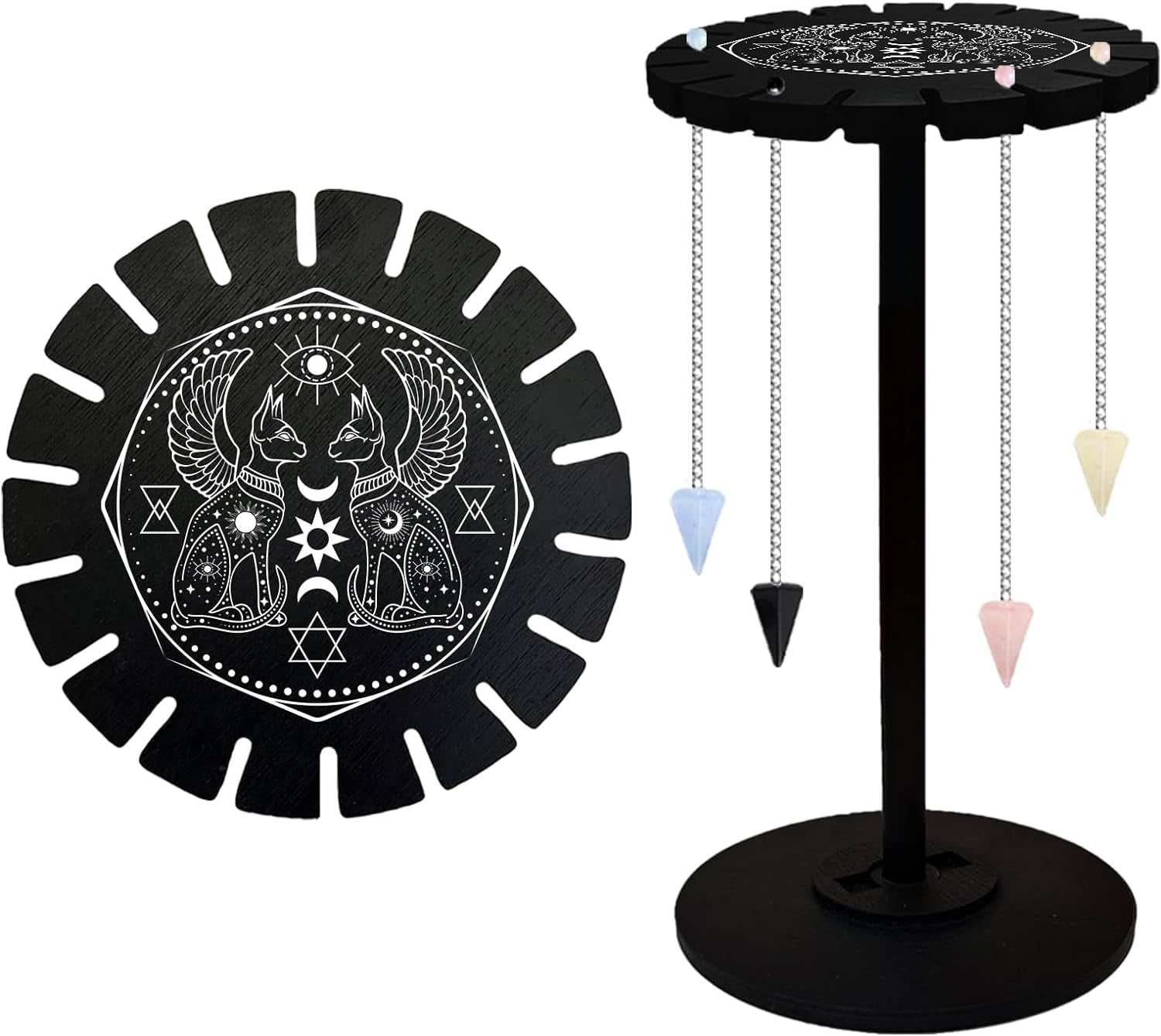 1 Set Cat Pendulum Stand Eye Witchcraft Supplies Kit Crystal Pendulum ...