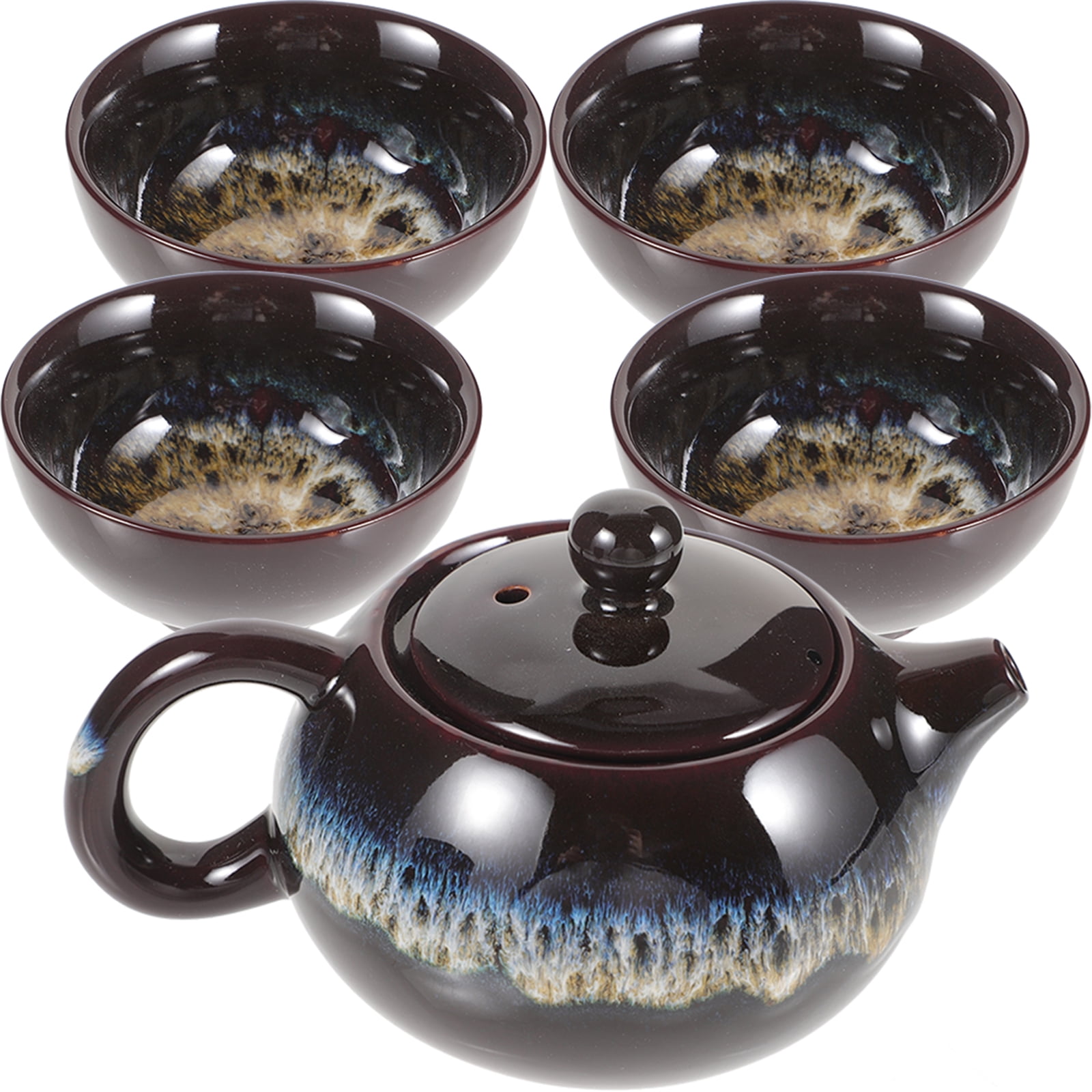 1 Set Ceramic Tea Pot Kitchen Tea Kettle Delicate Teapot with Tea Cup ...