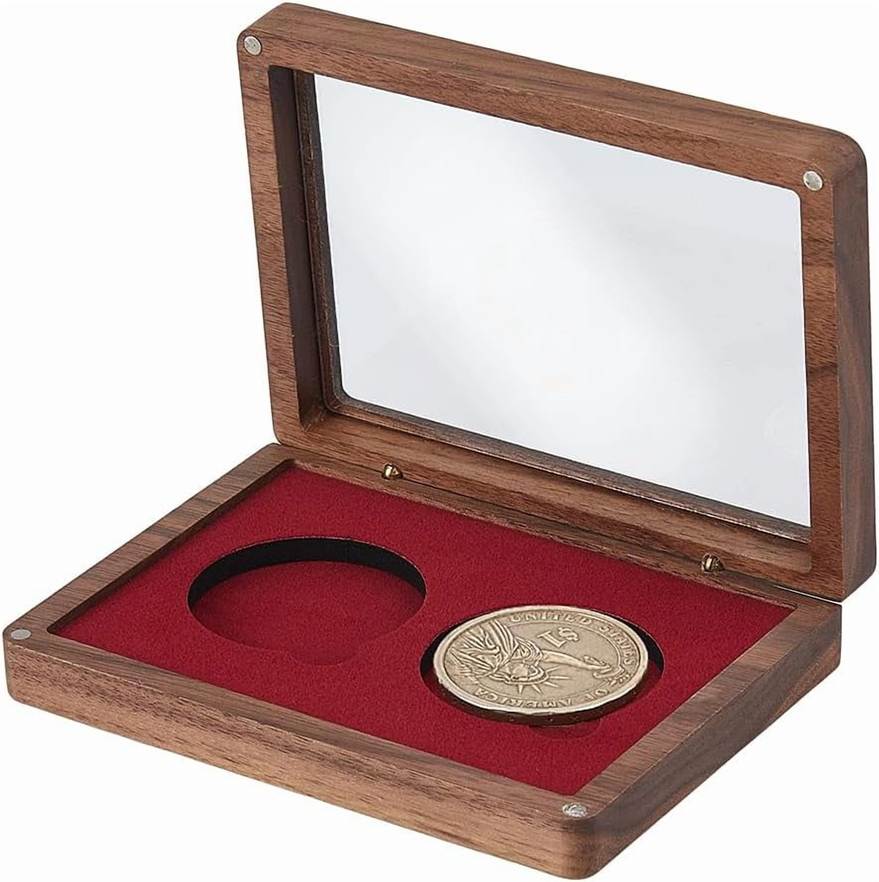 1 Set Challenge Coin Display Case 2-Slot Wood Challenge Coin ...