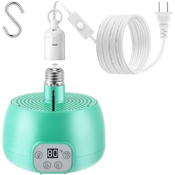 1 Set Chicken Coop Heater, Timing Heat Lamp for Chickens, Smart ...