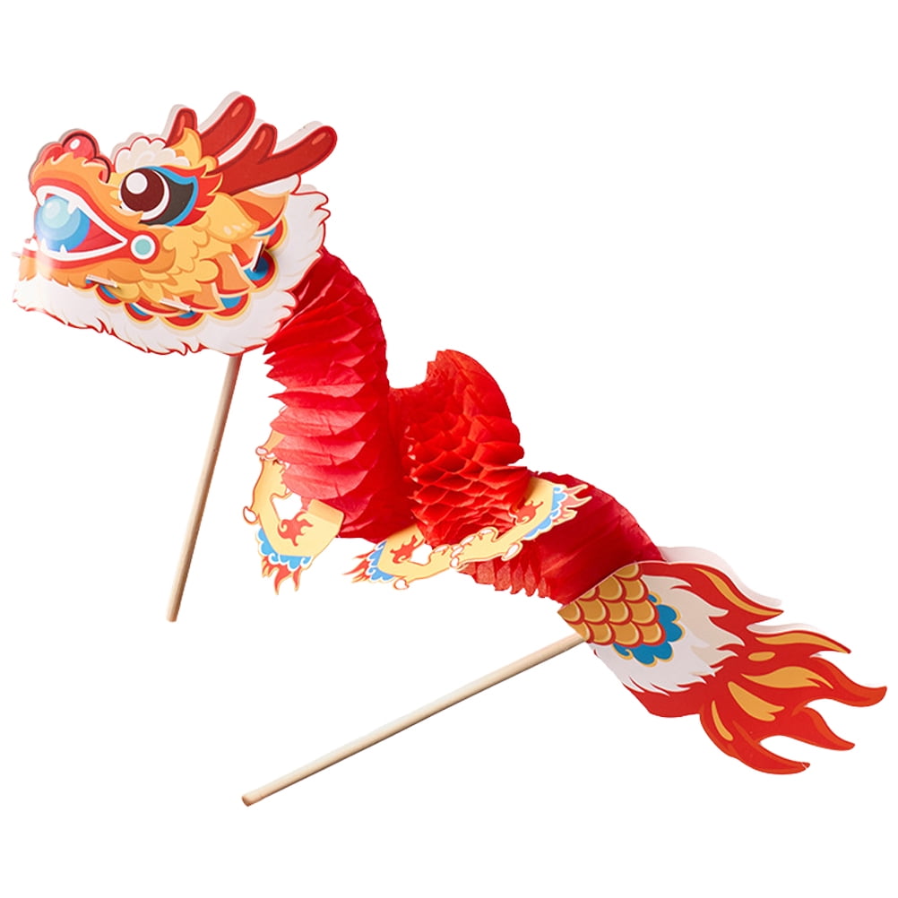 1 Set Chinese Paper Dragon Decoration New Year Dragon Banner Pick DIY ...
