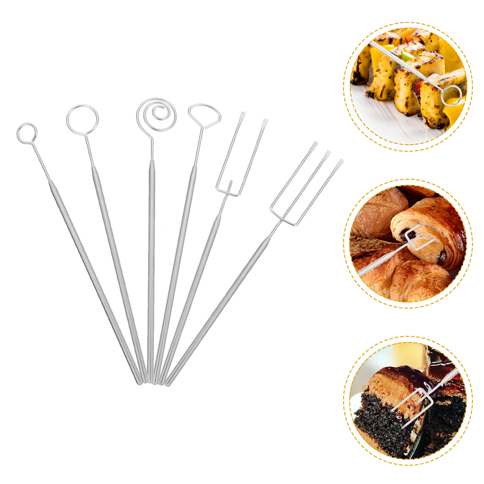 LEORX 1 Set Stainless Steel Fondue Forks Chocolate Dipping Tools Baking ...