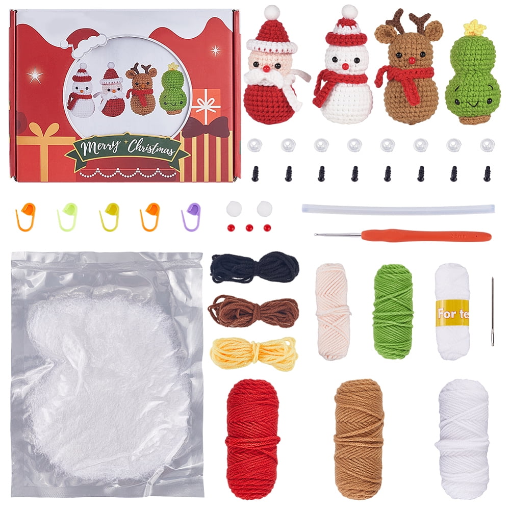 1 Set Christmas Crochet Kit Crochet Starter Kit Knitting Beginner Kits ...