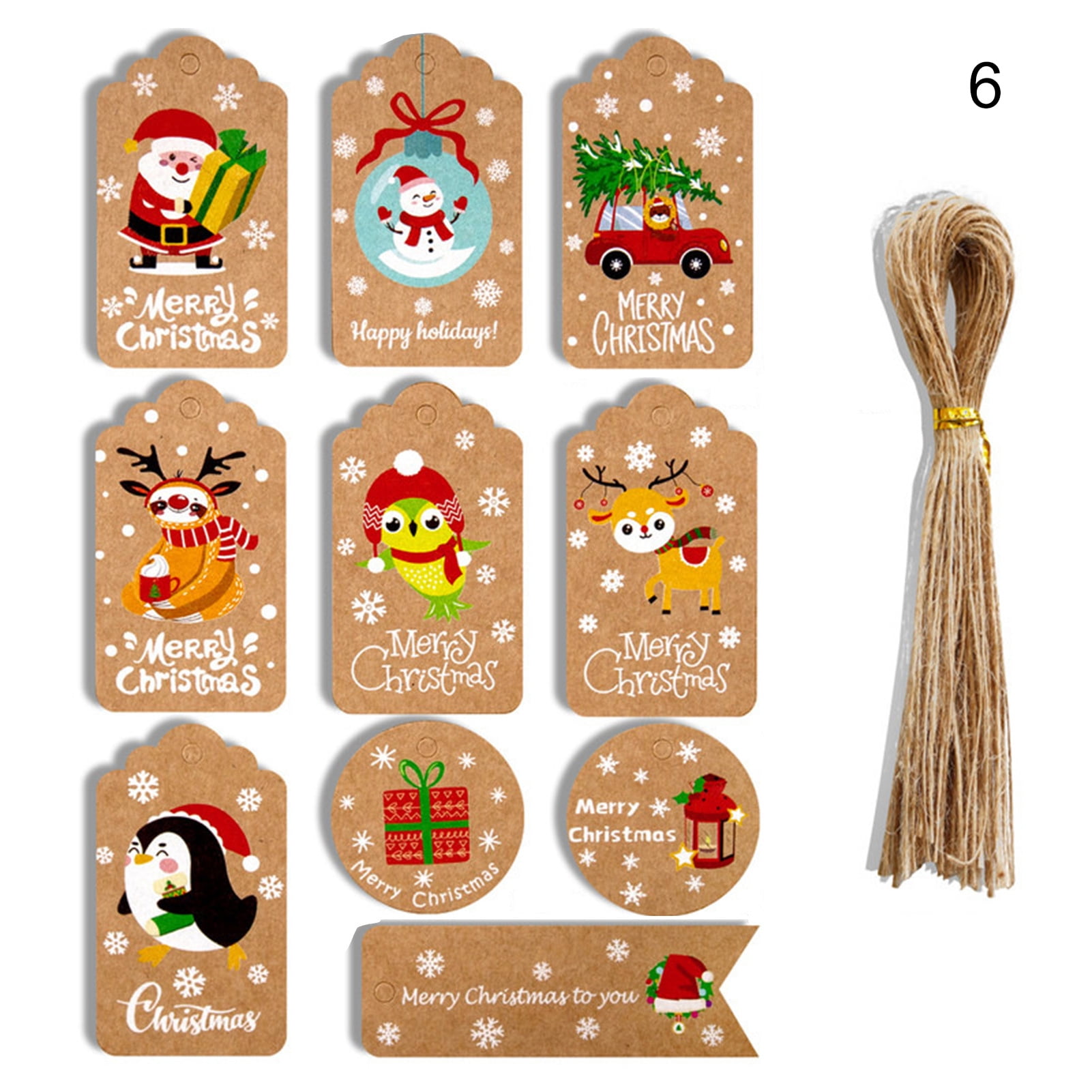 1 Set Christmas Themed Gift Tags Foldable Paper Present Wrapping Gift ...