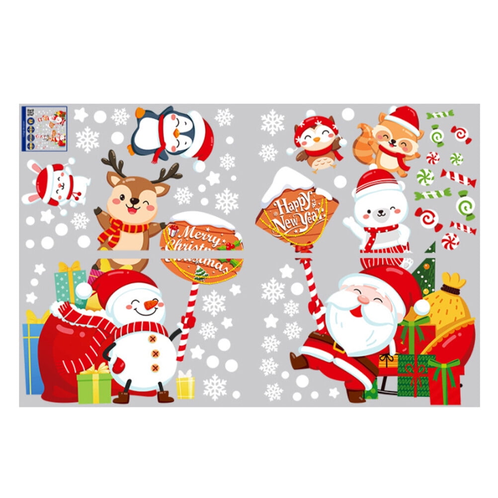 1 Set Christmas Window Clings Glass Window Stickers Wall Decals Shop ...