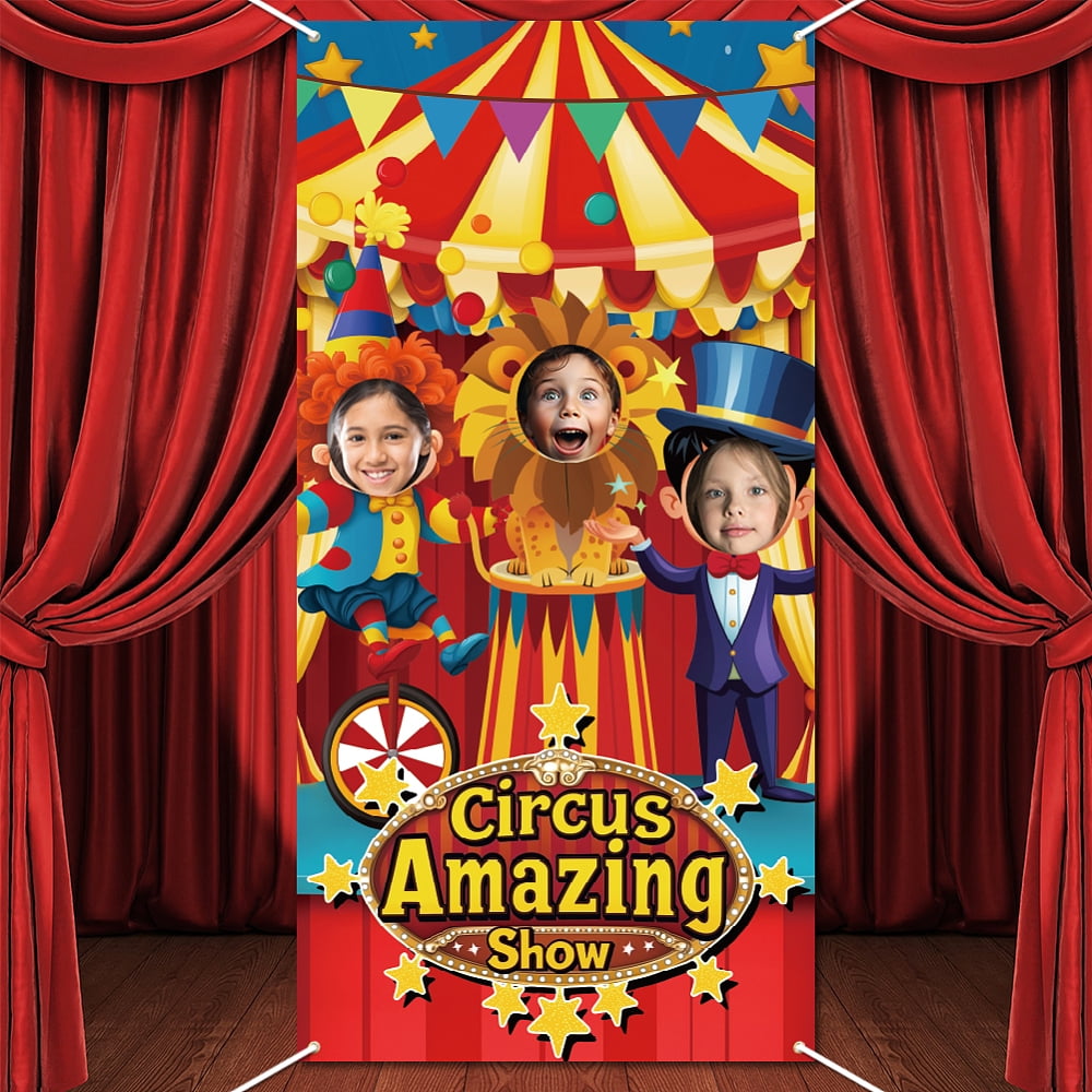 1 Set Circus Photo Door Banner Circus Clown Large Fabric Photo Door ...
