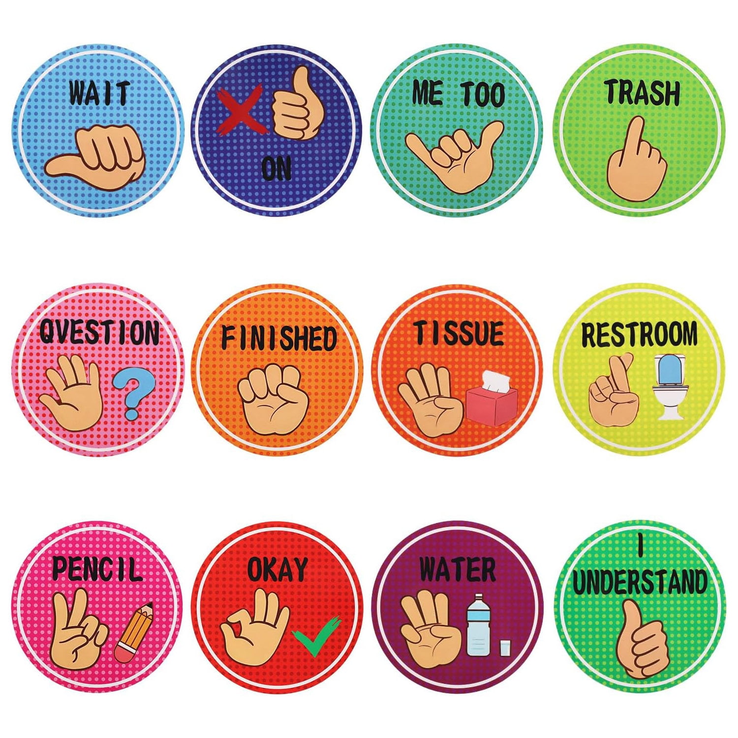 1 Set Classroom Hand Signal Posters for Teachers and Students Visual ...