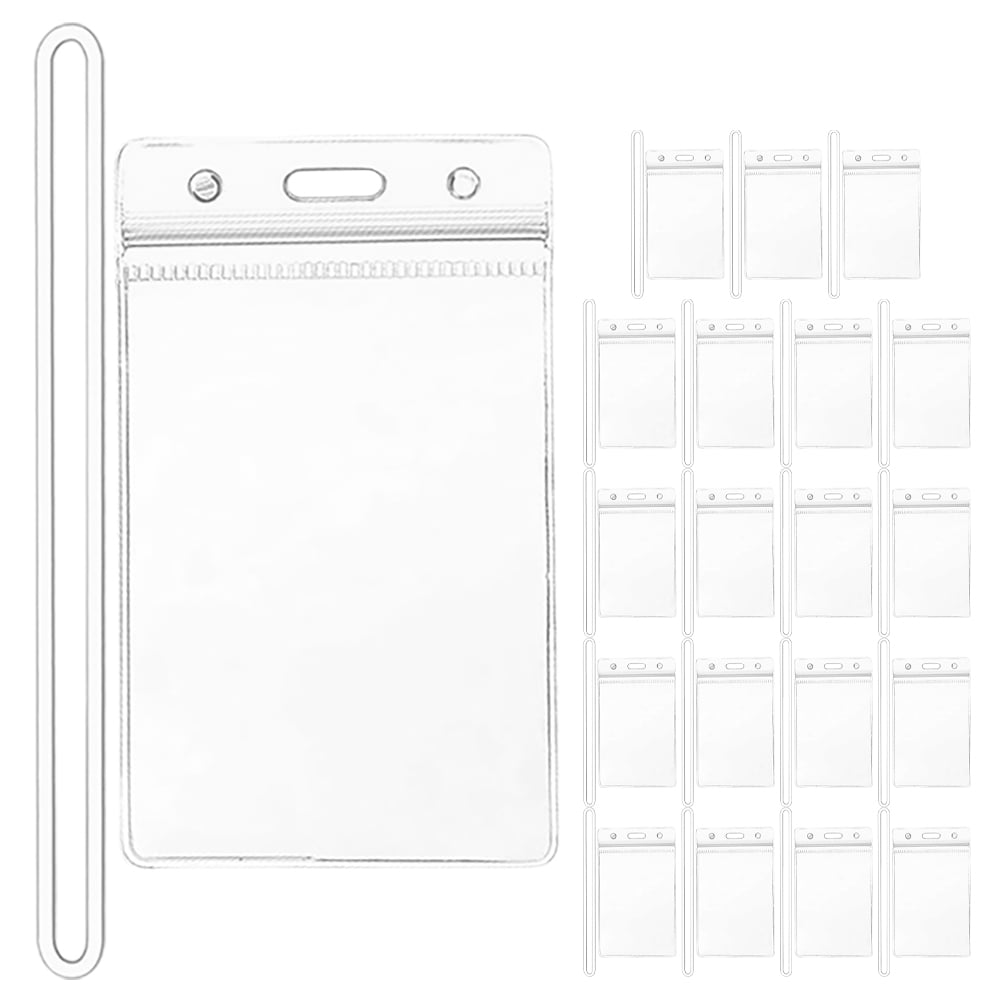 Clear PVC Badge Sleeves for Cards Use 1 Set Compact Portable Storage ...