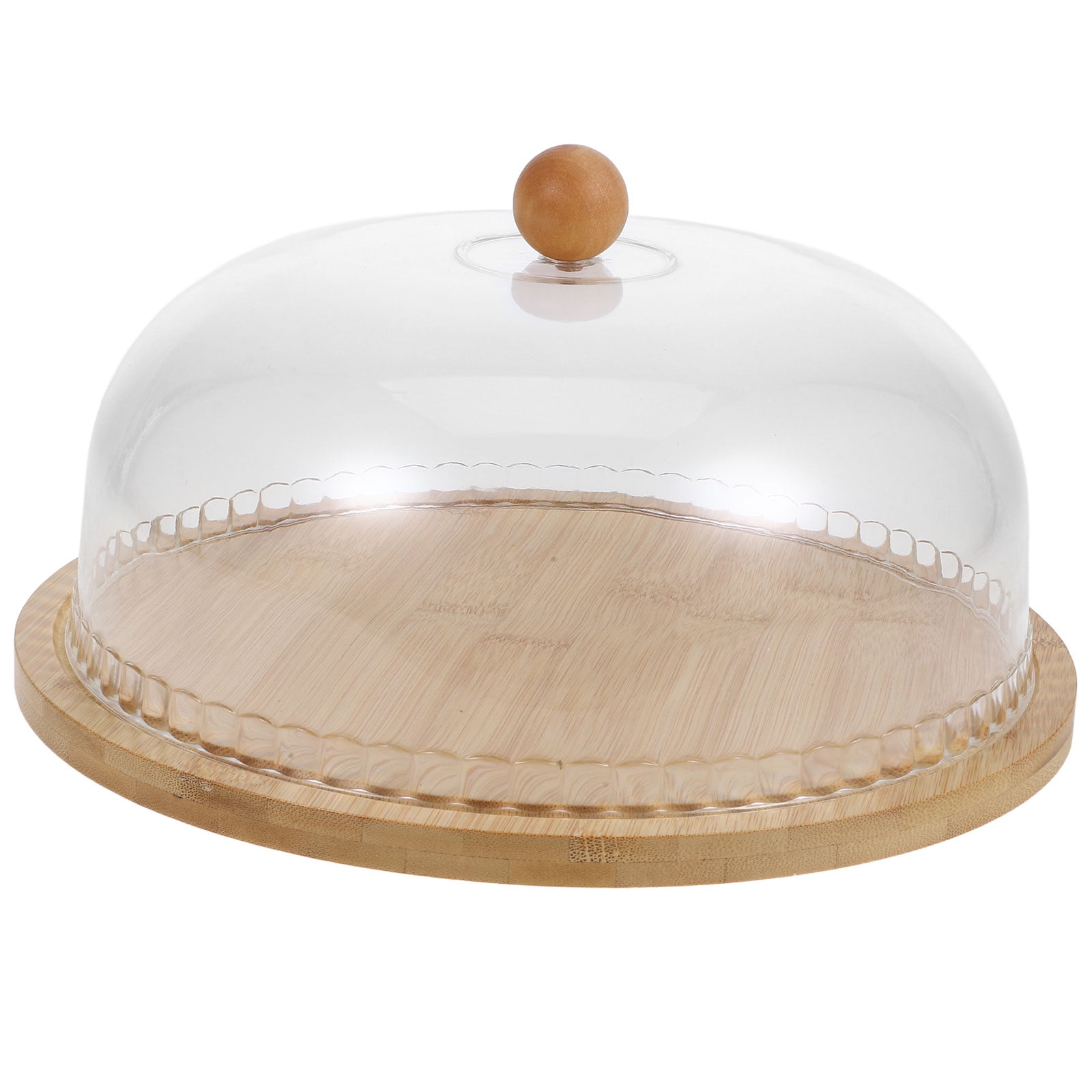 1 Set Clear Glass Cake Stand with Dome Cover Round Dessert Display Tray ...