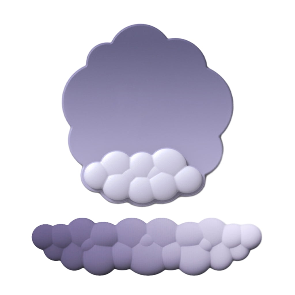 1 Set Cloud-shaped Desk Mat with Wristband for Painfree Typing Mouse ...