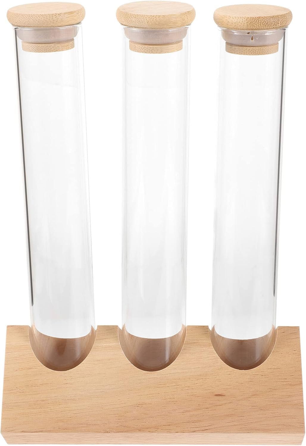 1 Set Coffee Bean Display Stand Bath Salt Vials Wood Display Rack Tube ...