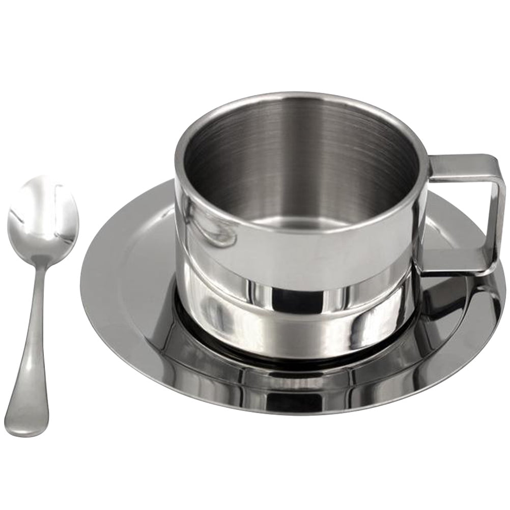 1 Set Coffee Mug Handheld Milk Cup Portable Metal Water Mug Multi-use ...