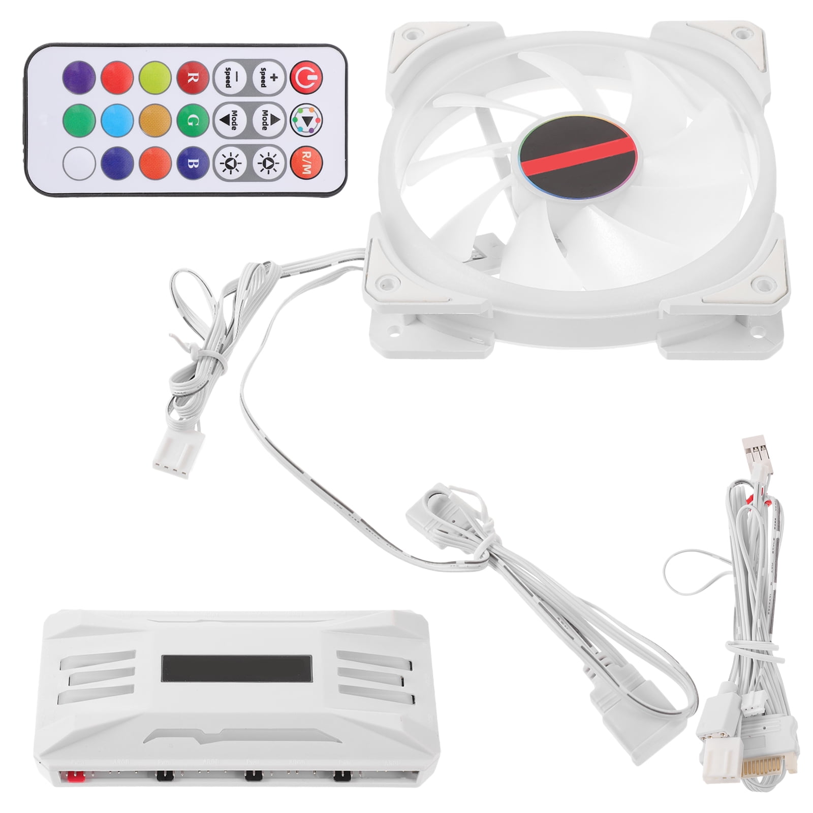 1 Set Cooler Fan Double RGB PC Fan Cooling Fan Computer Silent Gaming ...