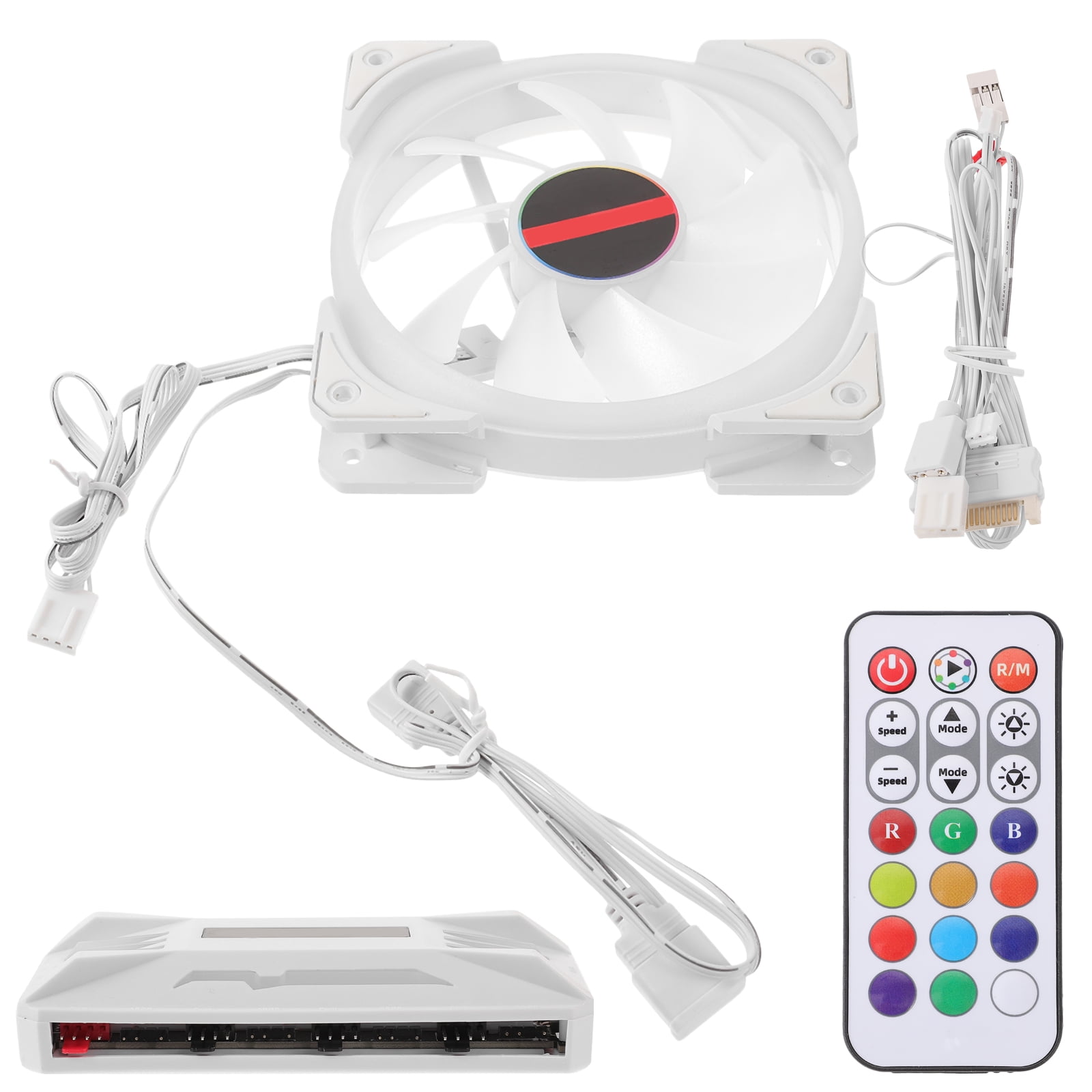 1 Set Cooler Fan Double RGB PC Fan Cooling Fan Computer Silent Gaming ...