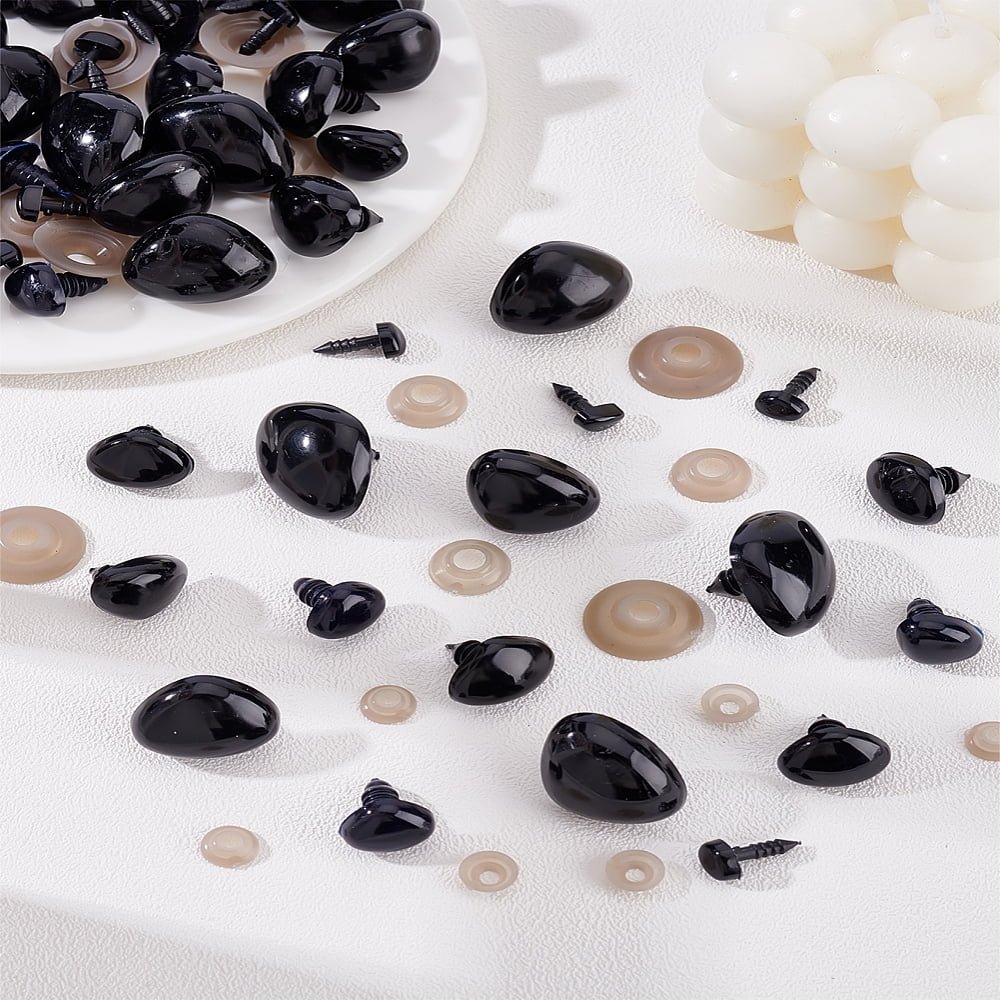 1 Set Craft Plastic Doll Noses Safety Noses Black 9~29x6~24mm Pin: 3 ...